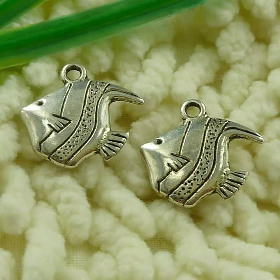 K-KED 120 Pcs Tibetan Silver Tropical Fish Charms 17X16MM S3299 DIY ...
