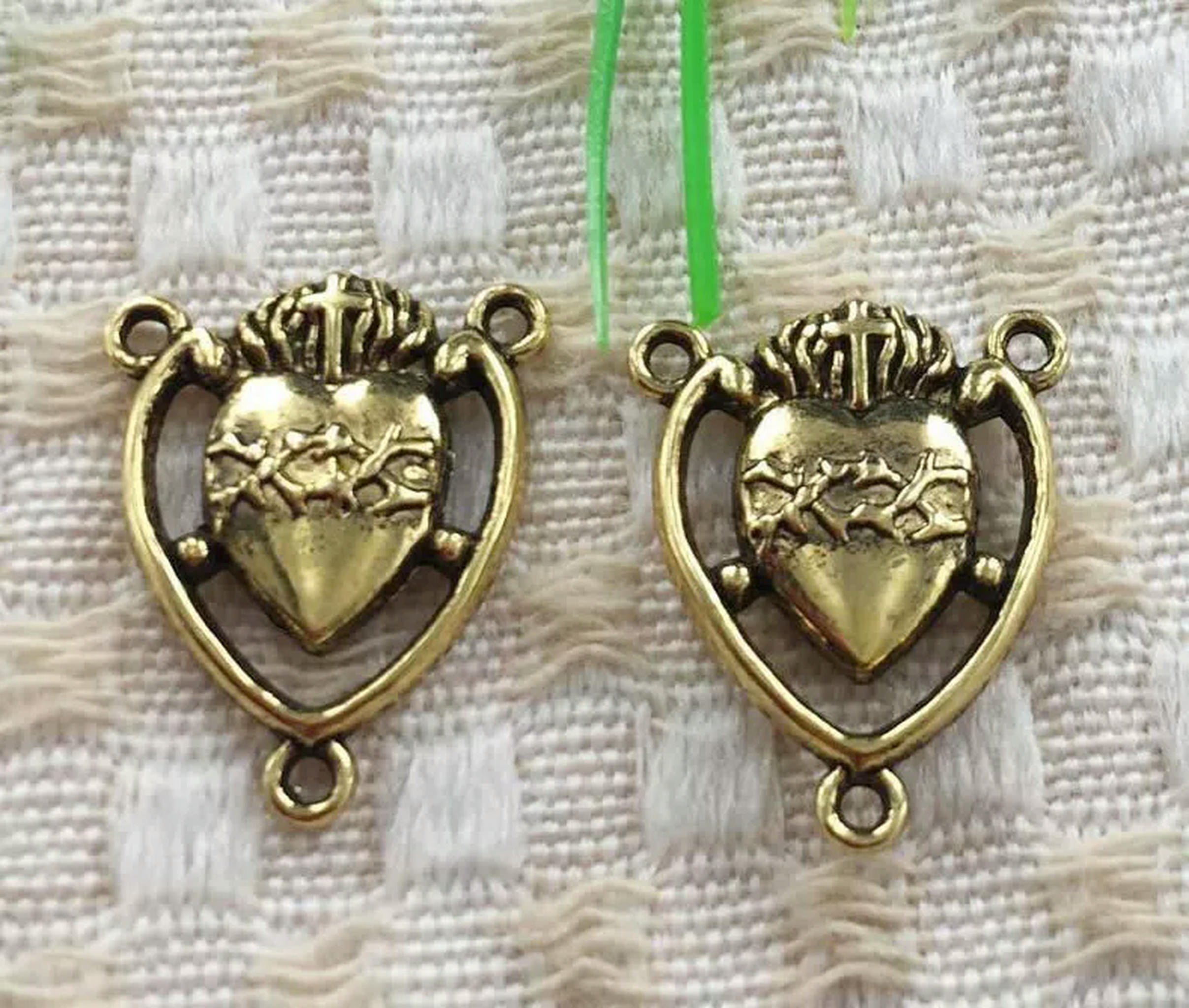 K-KED 126 Pcs Antique gold plated heart connectors 20x16MM S4900 DIY ...