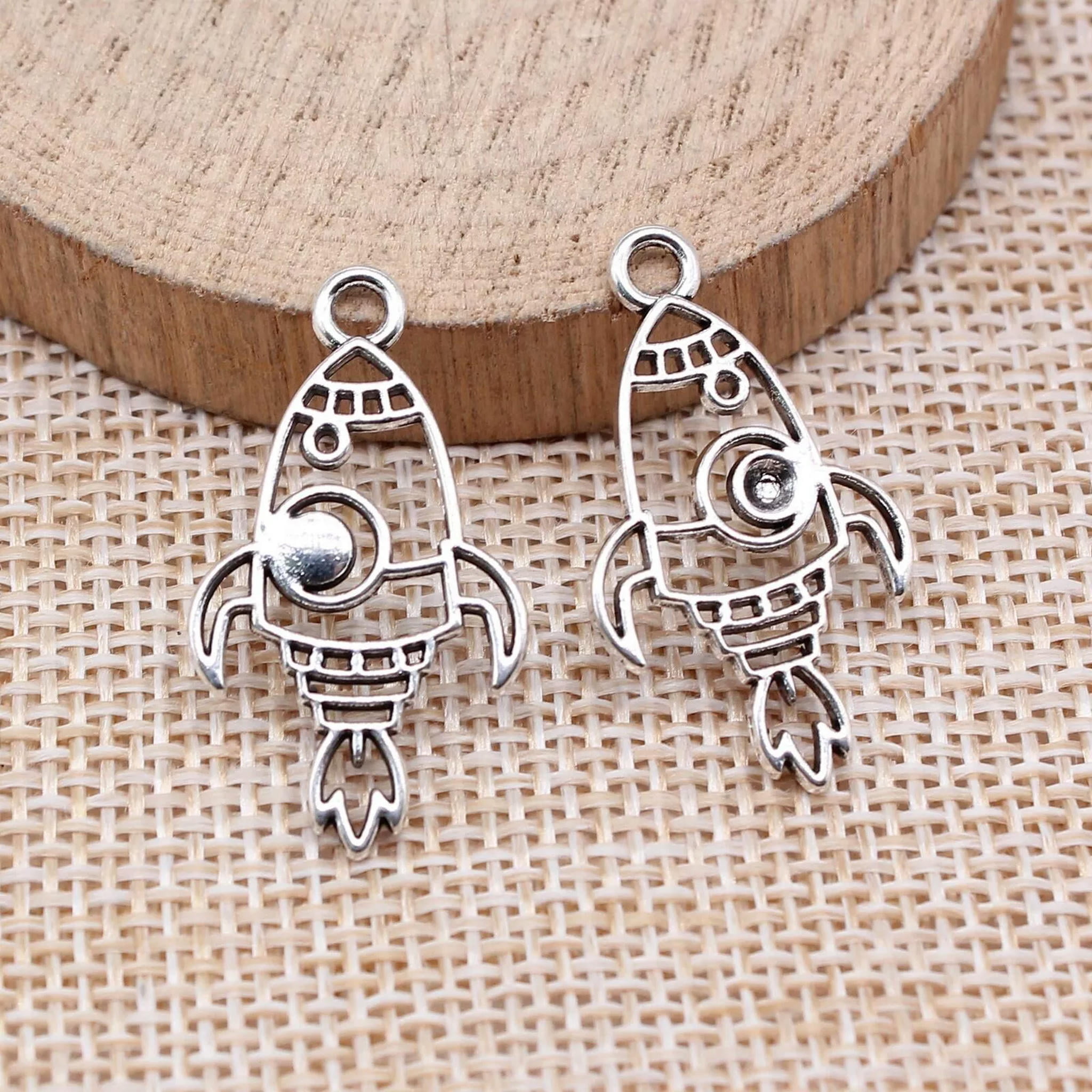 K-KED 140 Pcs Tibetan Silver Rocket Charms Pendant 28X16MM DIY Delicate ...