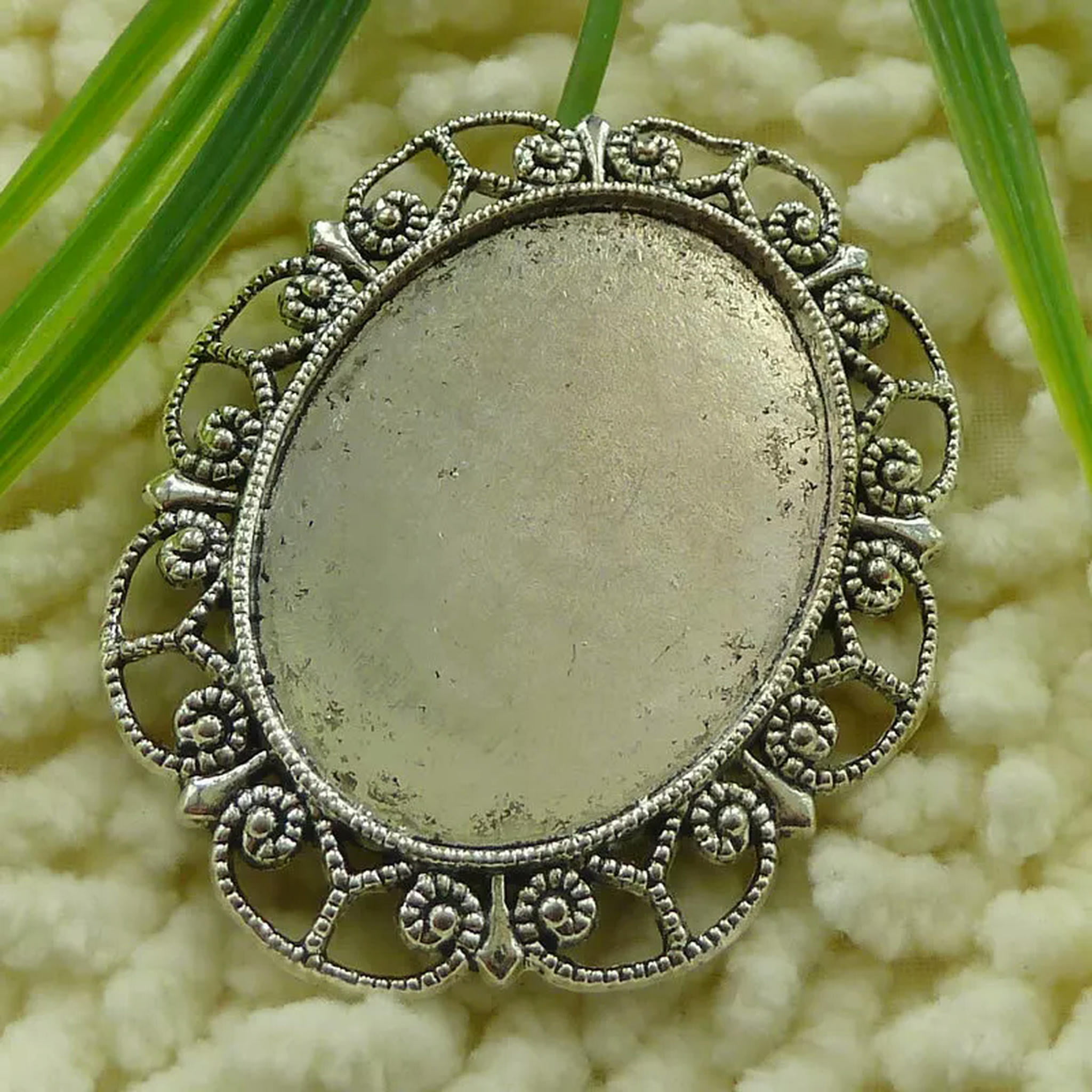 K-KED 18 Pcs Tibetan Silver Oval Frame Connectors 56X47MM S1217 DIY ...