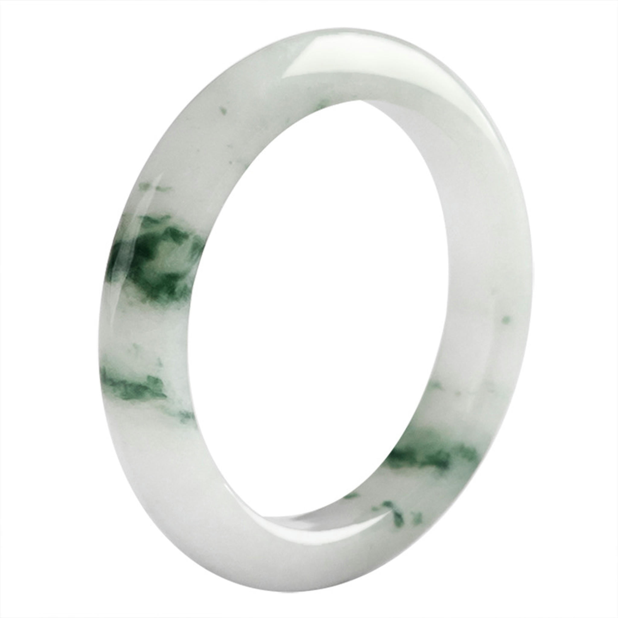 K-KED 1Pc Natural Myanmar A-Grade Jade Floating Flower Ring Couple Ring ...