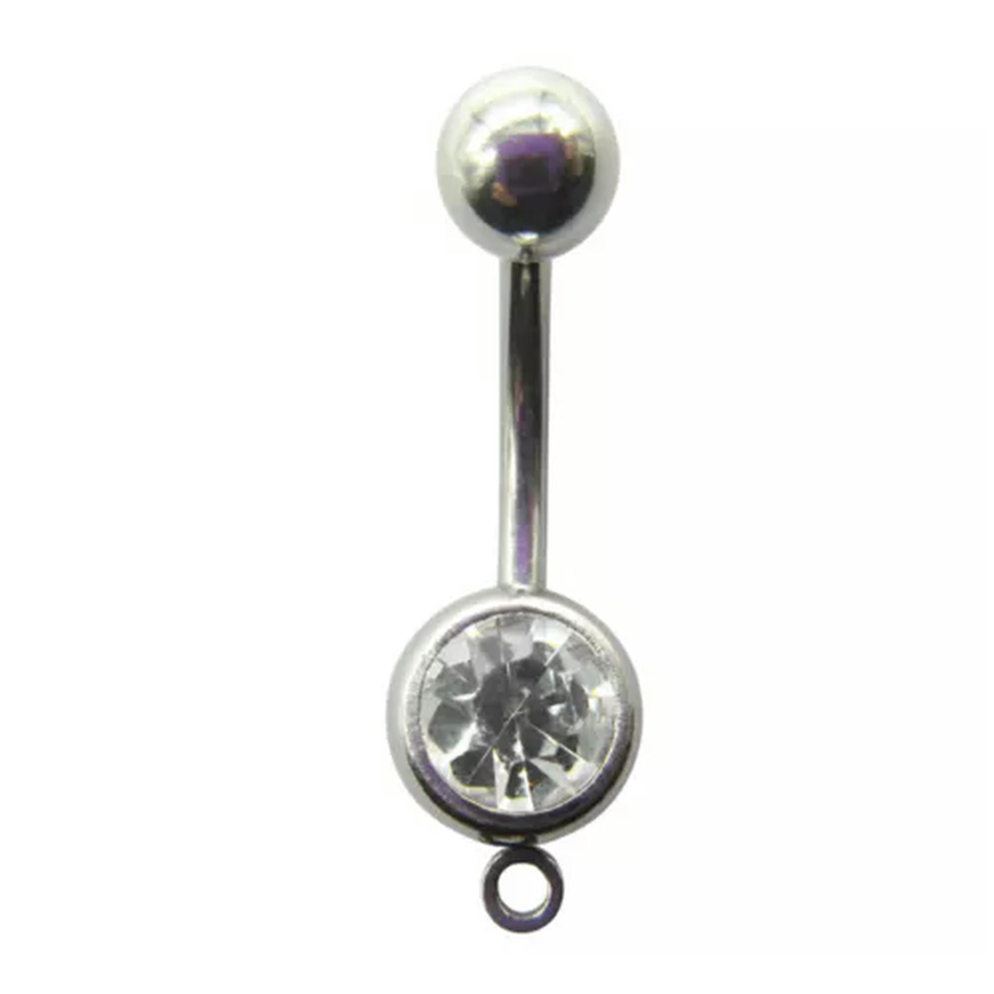 K-KED 1Pc Single Drill Belly Ring Diamond Belly Button Navel Ring Body ...