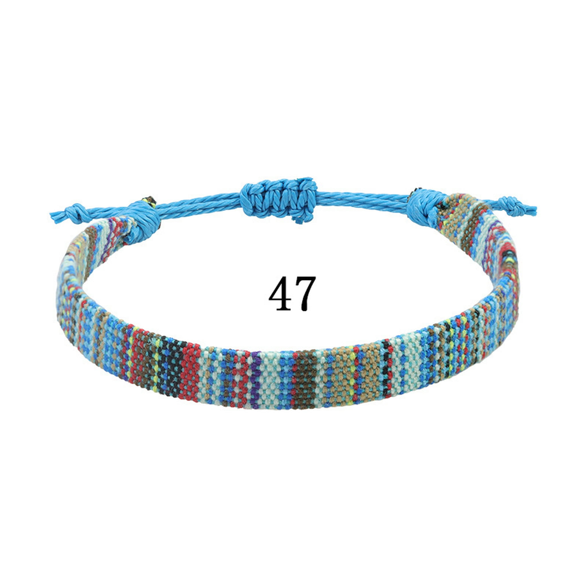 K-KED 2 Pcs Nepal Wind Cotton Linen Woven Cloth Art Rainbow Ankle Rope ...