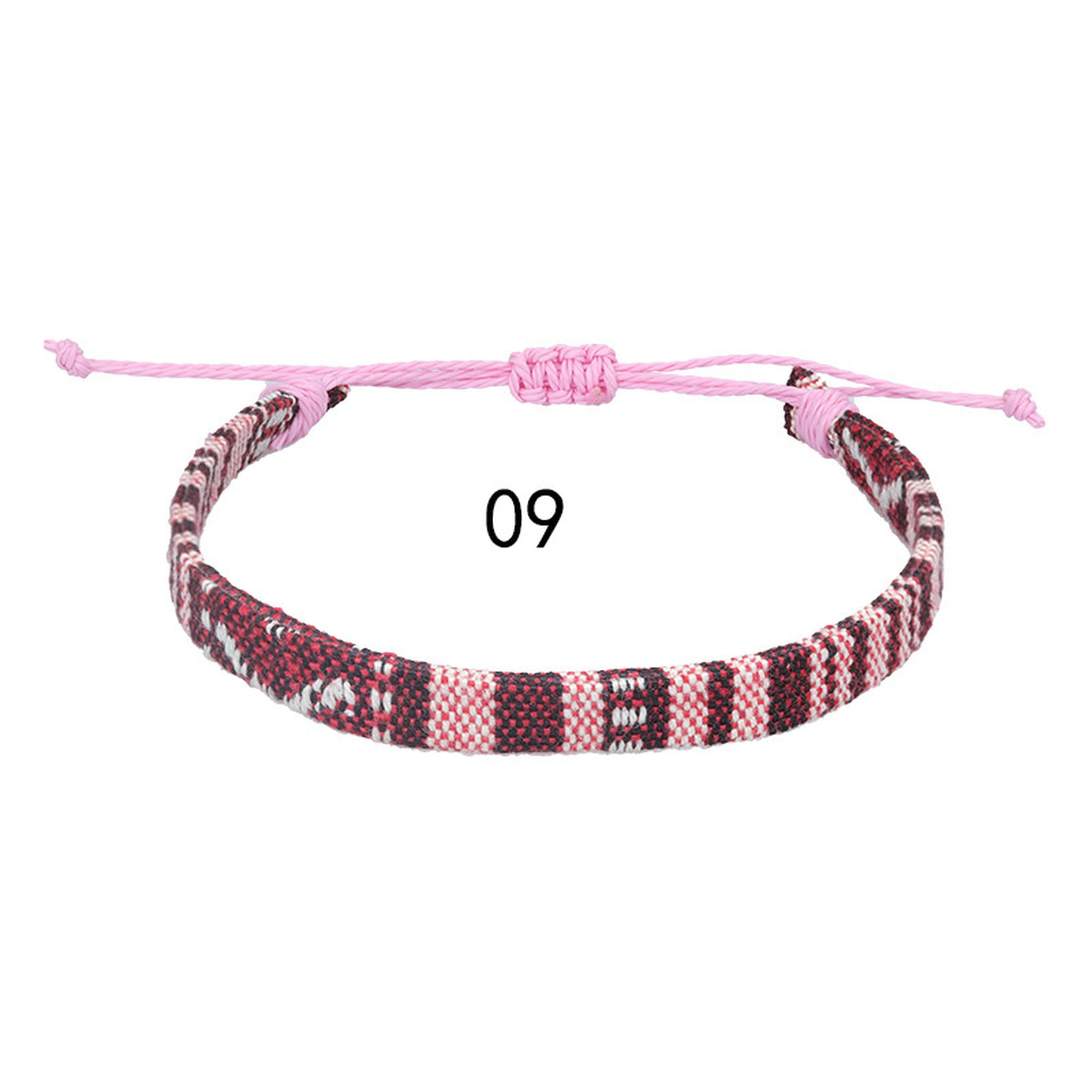 K-KED 2 Pcs Nepal Wind Cotton Linen Woven Cloth Art Rainbow Ankle Rope ...