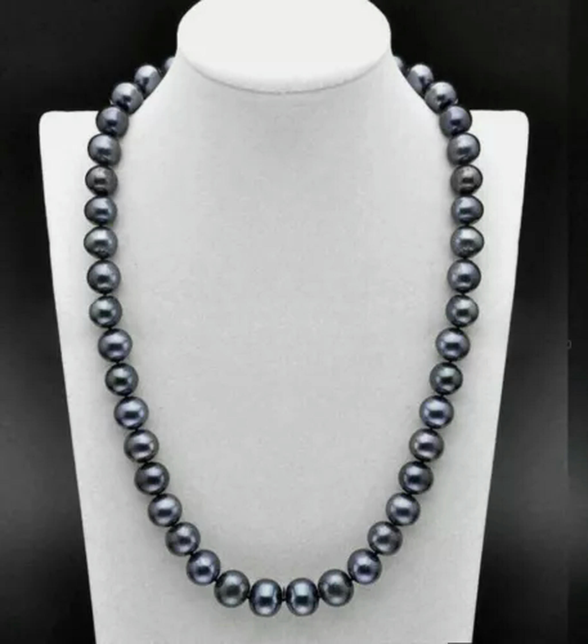 K-KED 20" Natural 9-10 Mm AAA+ Tahitian Black Pearl Necklace 14k Gold 18" 16" -20 inch - Walmart.com