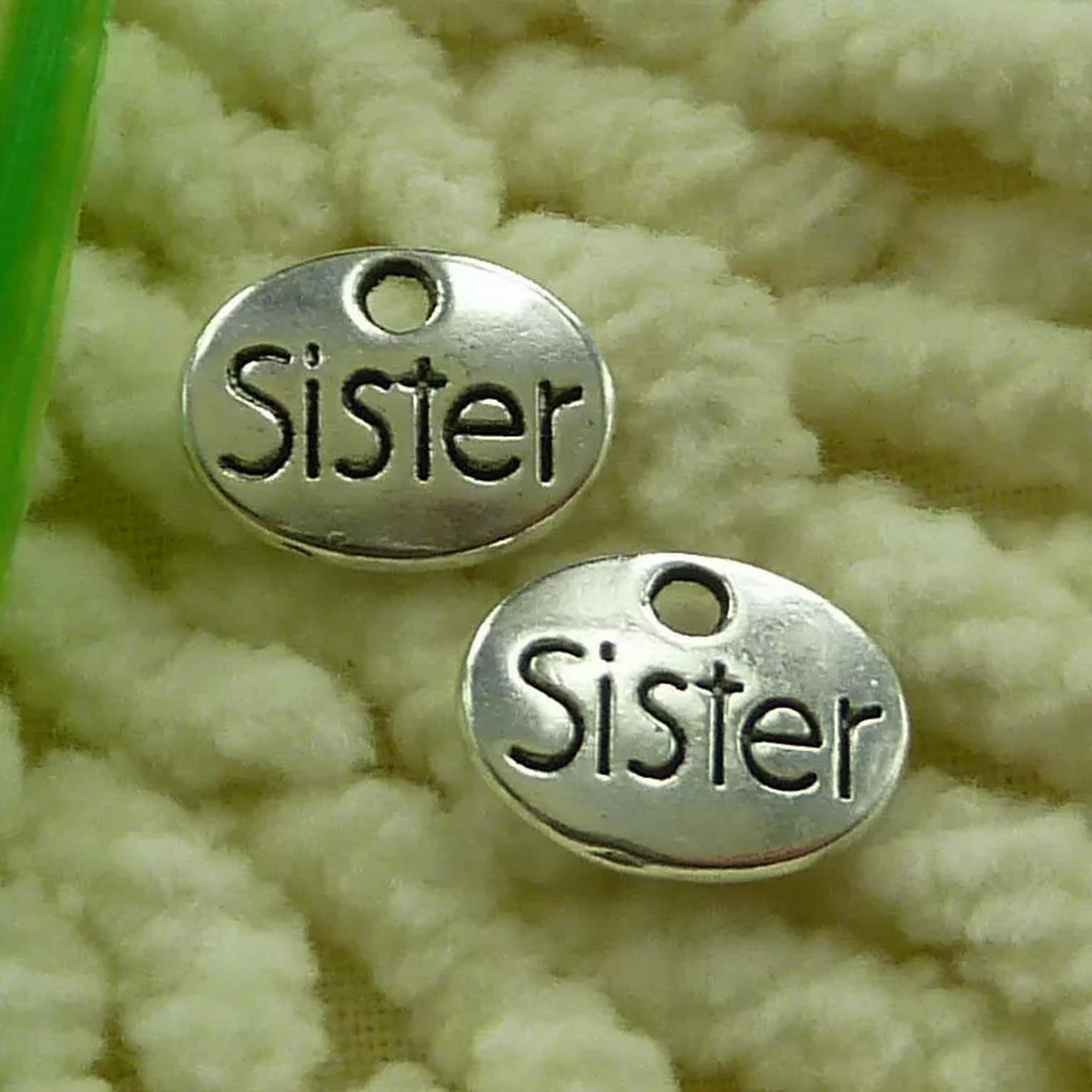 K-KED 270 Pcs Tibetan Silver Sister Charms Pendant 12X9MM S2818 DIY Delicate Jewelry Making ...