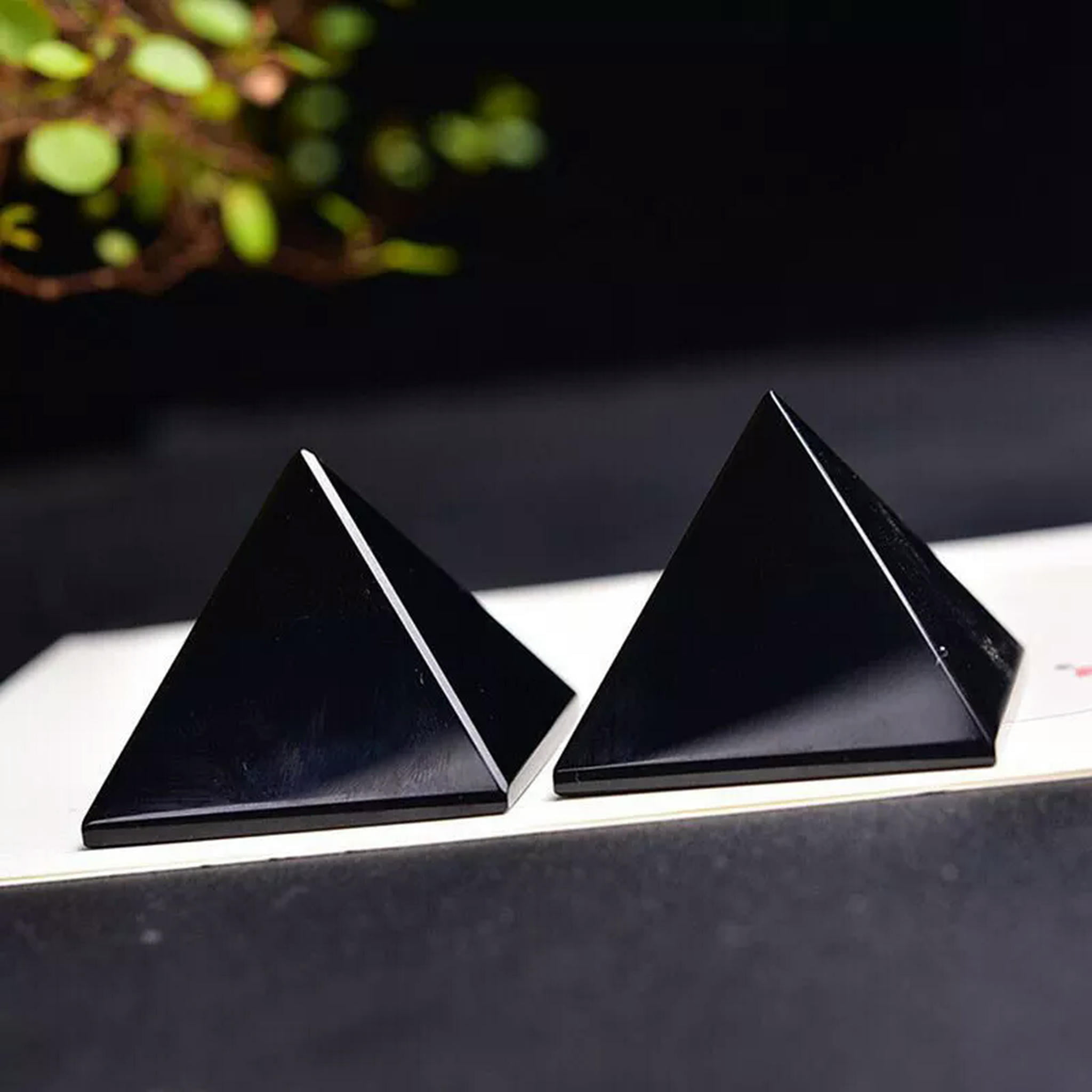 K-KED 2Pcs Natural Black Obsidian Energy Healing Tower Quartz Crystal ...