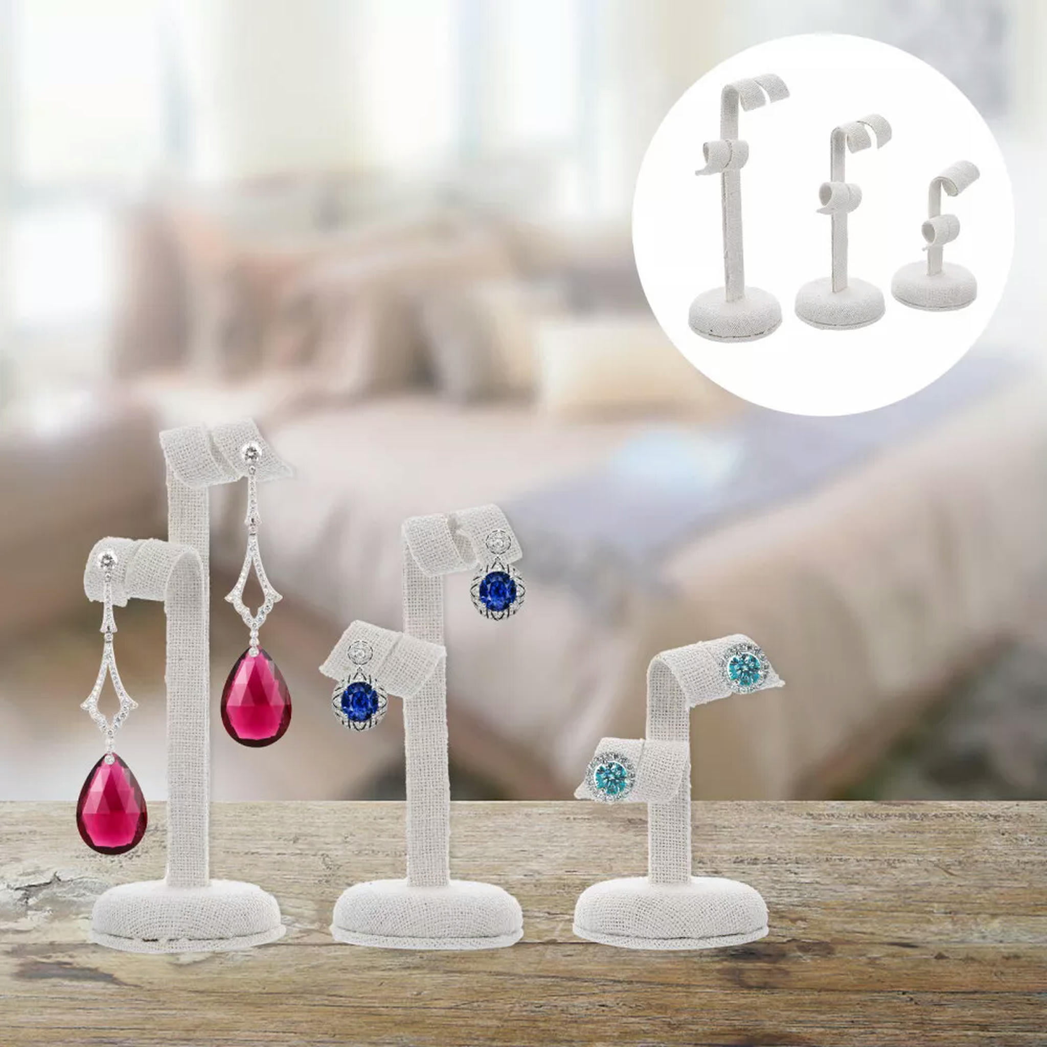 K-KED 3 Pcs Earring Display Rack Delicate Jewelry Stands Vertical ...