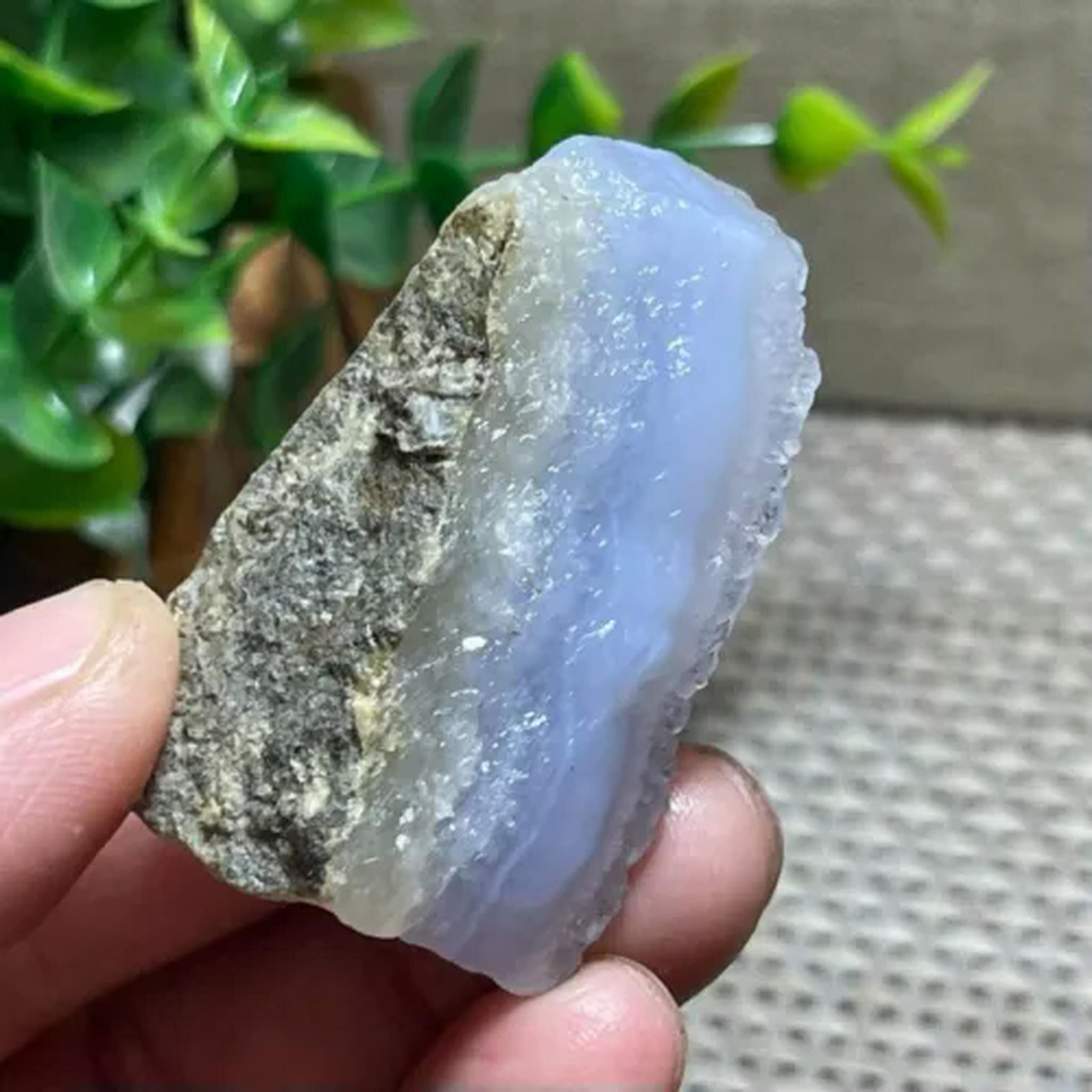 K-KED 30-80g Natural Blue Chalcedony Agate Raw Stone Quartz Crystal ...