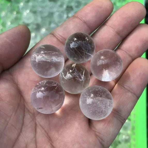 K-KED 30mm Natural Clear Quartz Healing Crystal Sphere Mineral Chakra ...