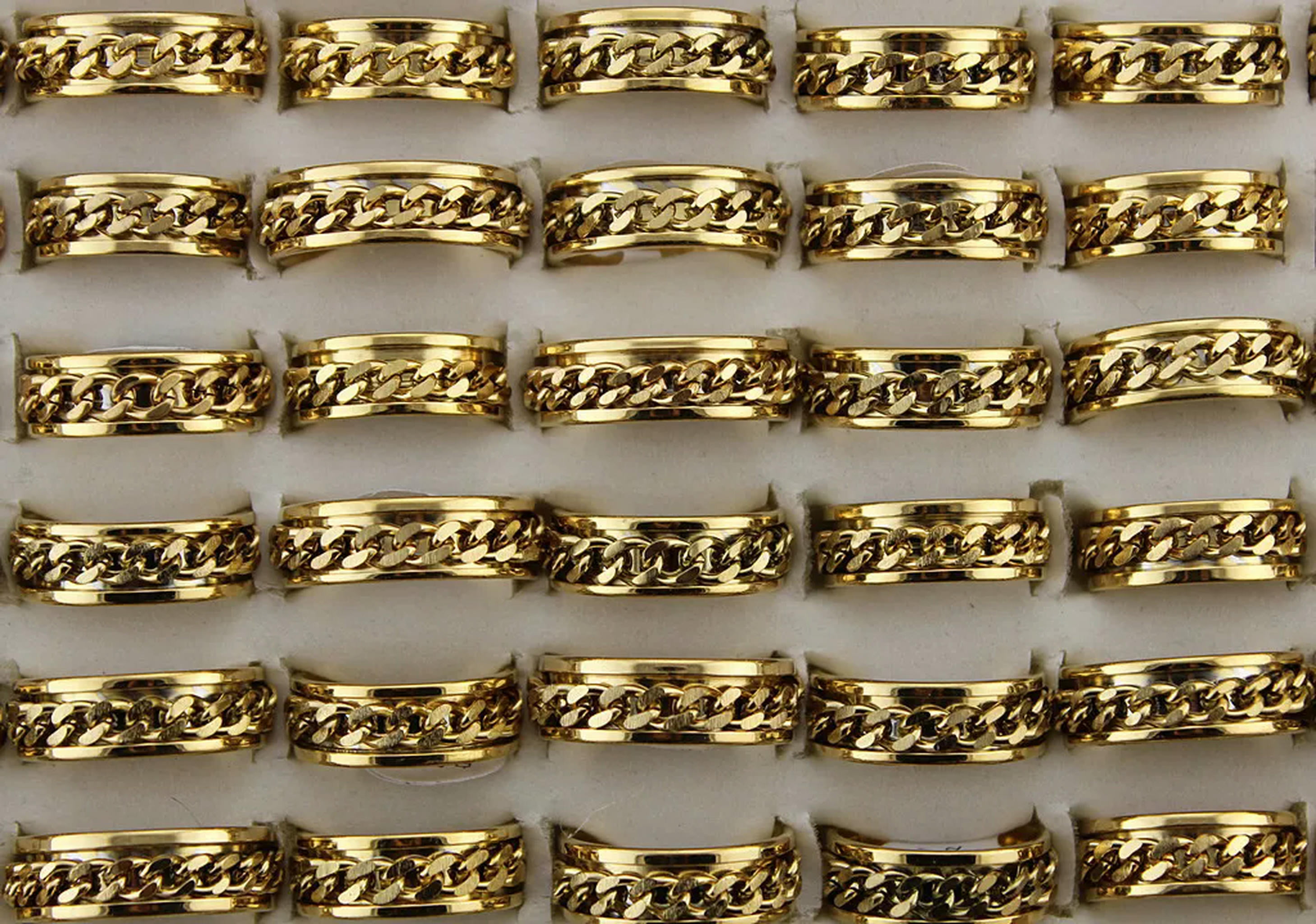 K-KED 30pcs Wholesale Lots Rotation Chain Stainless Steel Men's Fashion ...
