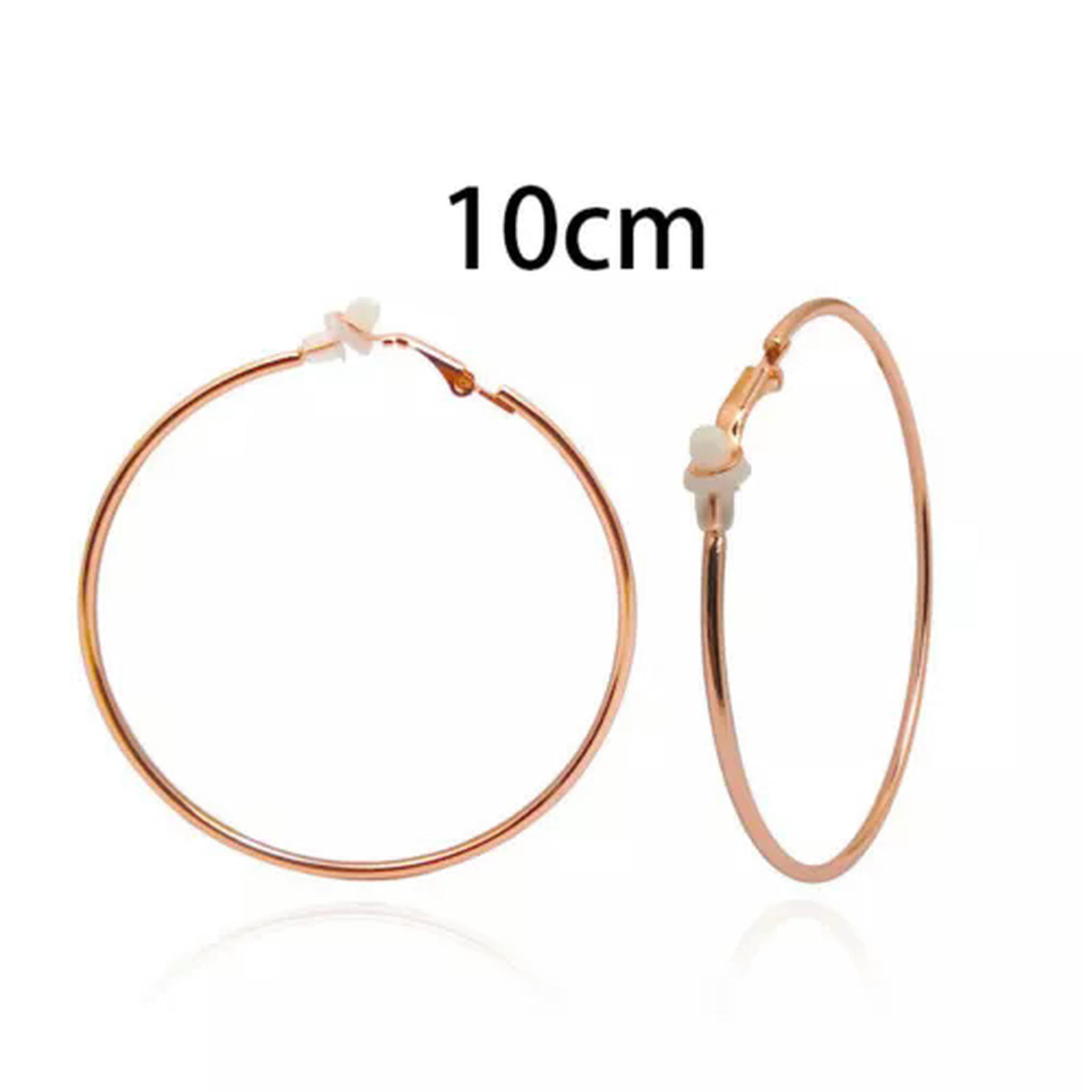 K-KED 3cm-10cm Women Ear Clip On Non-Piercing Fake Hoop Earrings Small ...