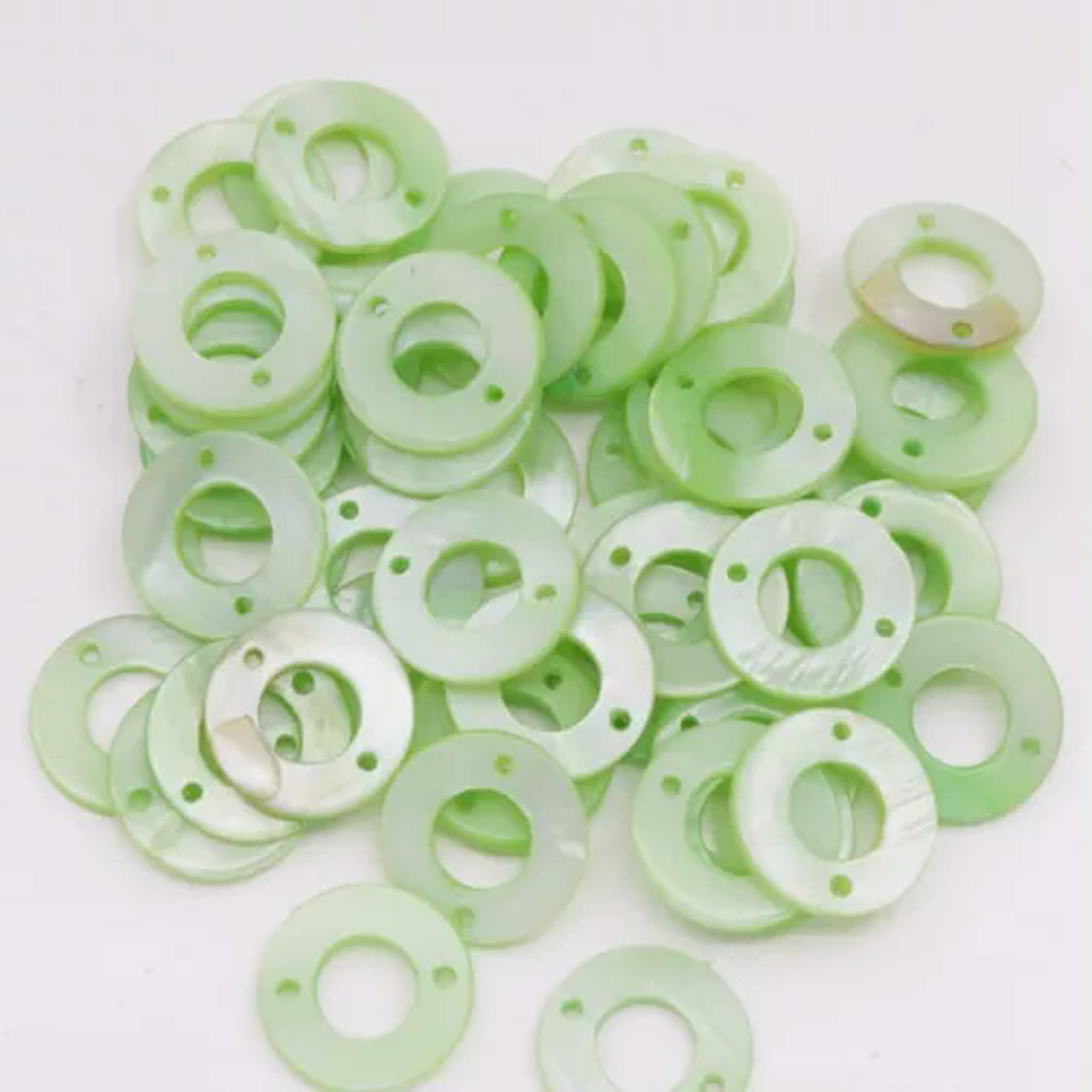 K-KED 40 PCS 15mm Ring Shell Mother of Pearl White Pink Green Blue Choose-Green - Walmart.com