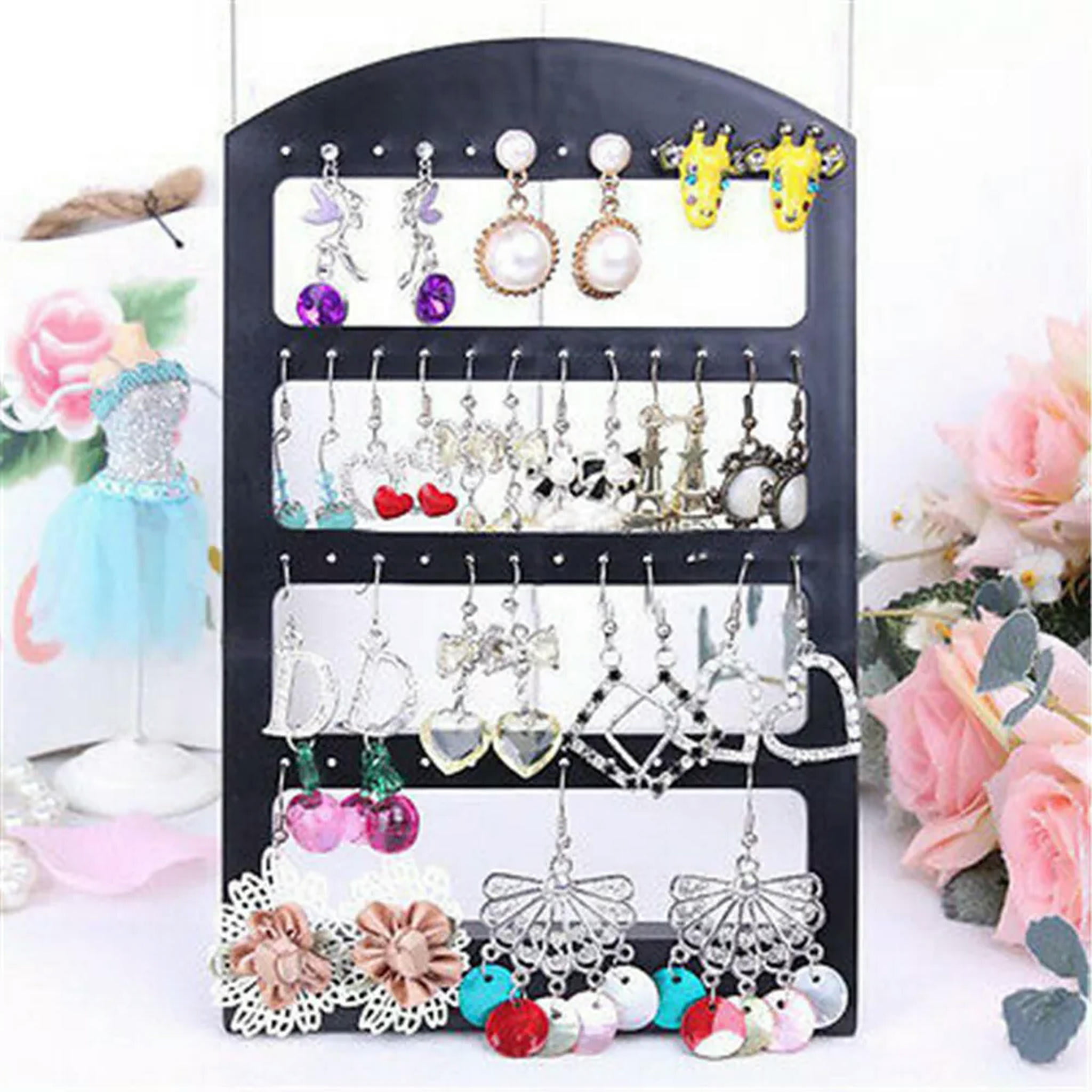 K-KED 48-Holes Earring Ear Stud Delicate Jewelry Showcase Stand Holder ...