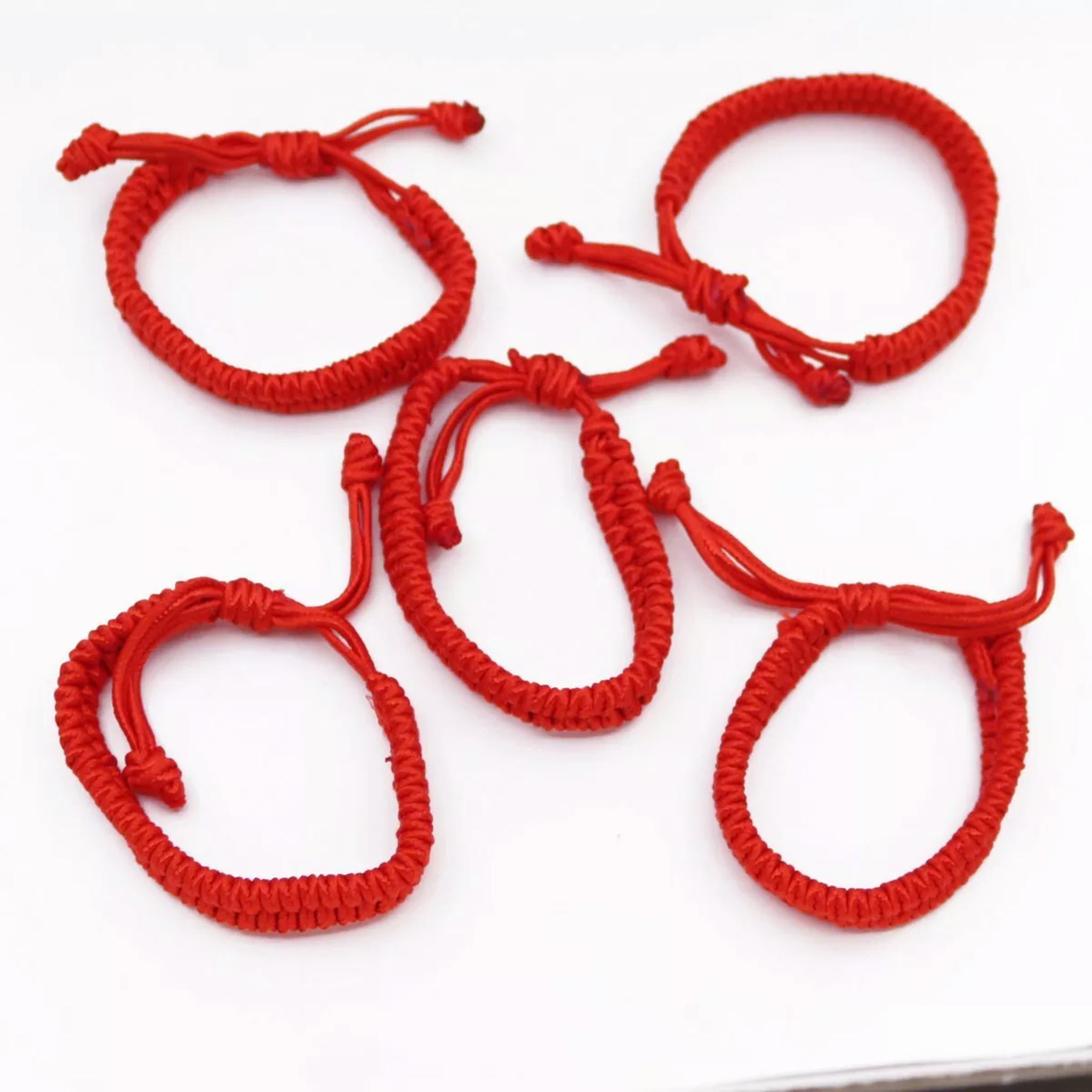 K-KED 5 PCS Red Thread Lucky Fortune Rope Charm Feng Shui Bracelet ...