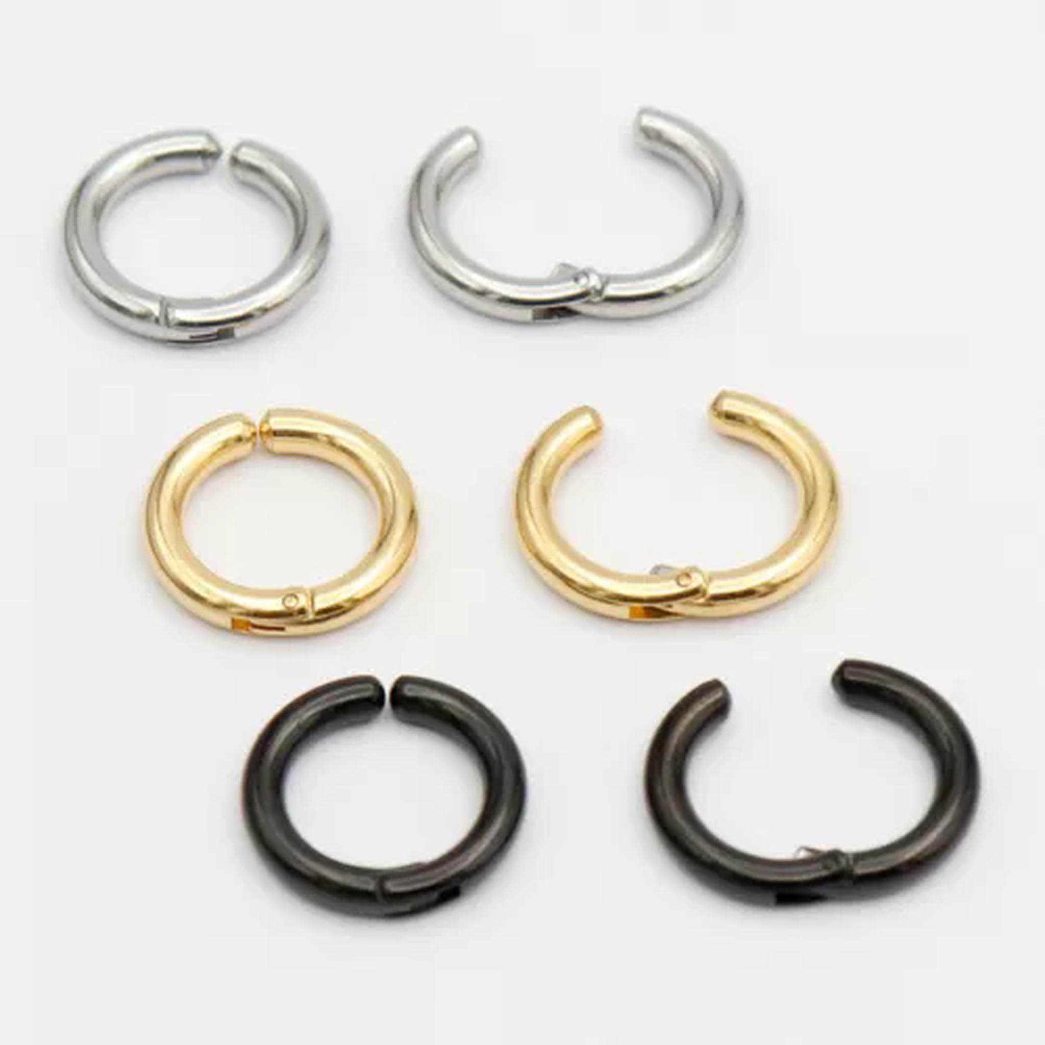 K-KED 5 Pairs Stainless Steel Clip On Non-Piercing Fake Hoop Earrings ...