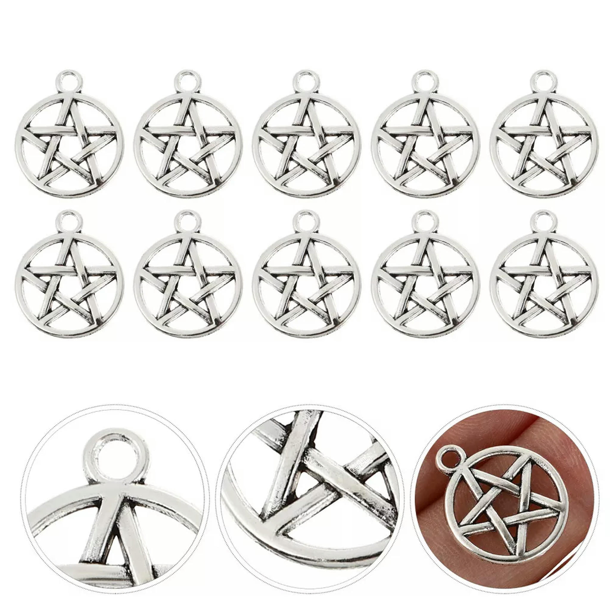 K-KED 50 PCS Pentagram Pattern Pendant Unisex Style Men and Women ...