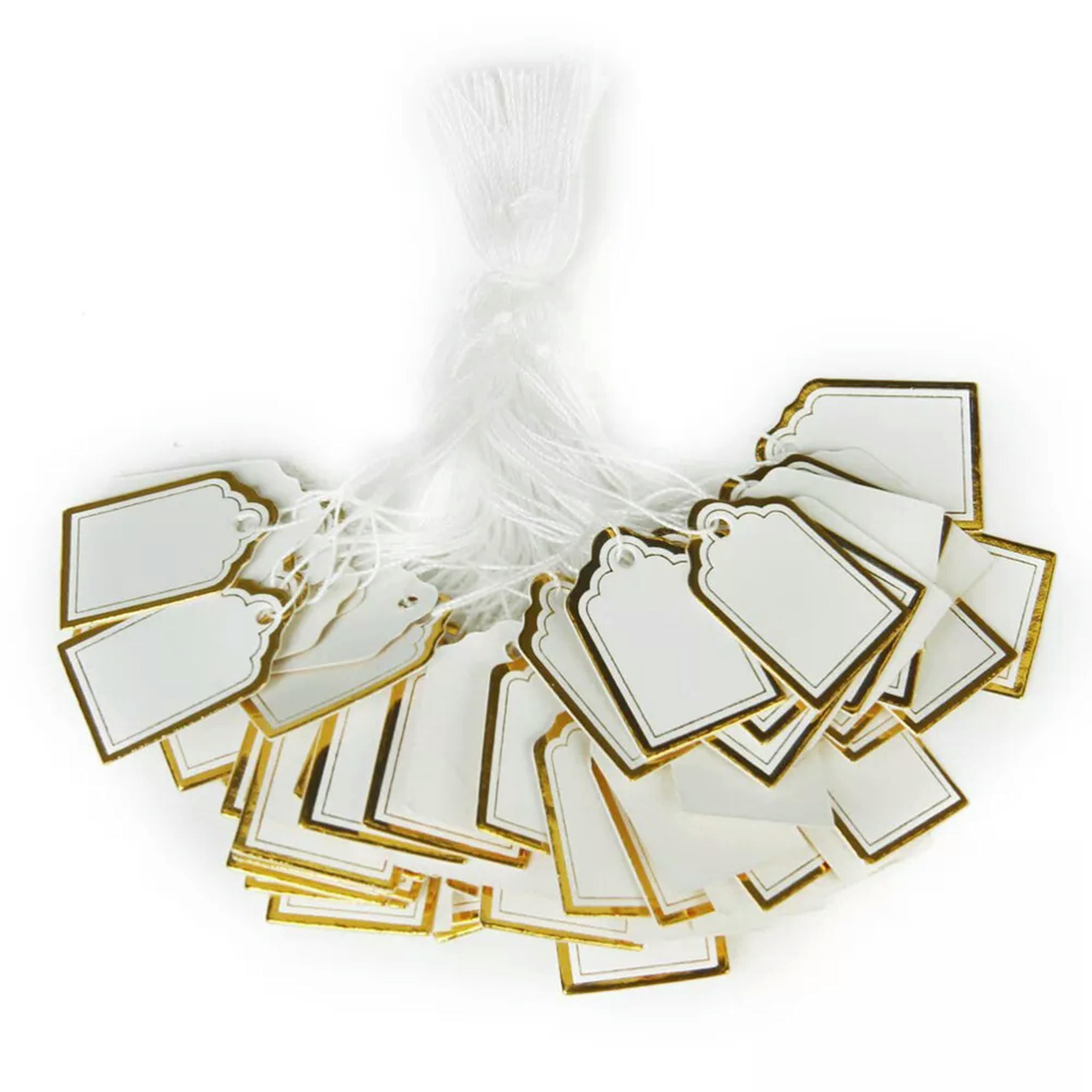 K-KED 500 Pcs Ring Tag Stickers Rectangular White Price Tags Label ...