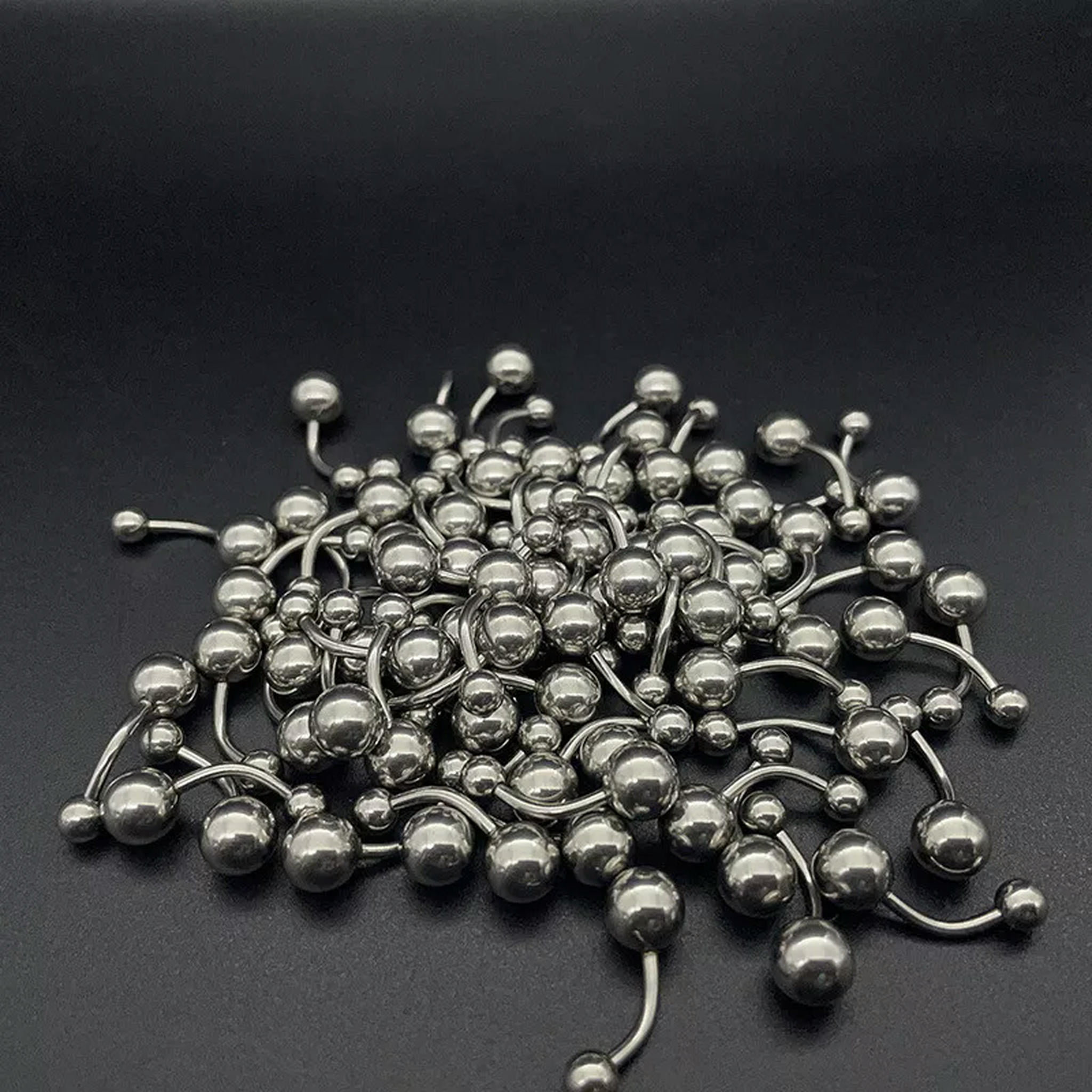 K-KED 50pcs Stainless Steel Belly Button Navel Belly Bars Barbell Body ...