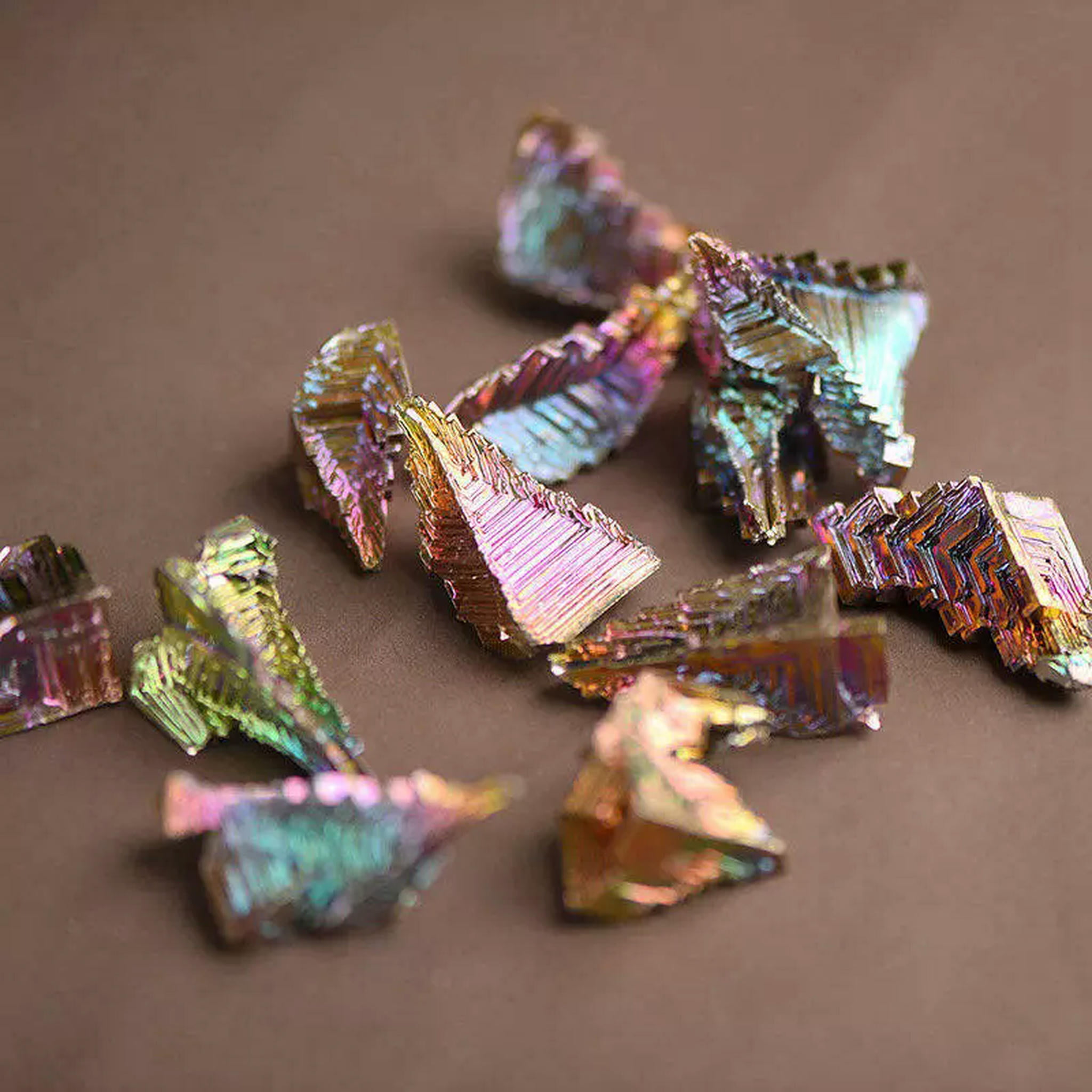 K-KED 5Pcs 20g Natural Quartz Rainbow Aura Crystal Titanium Bismuth ...