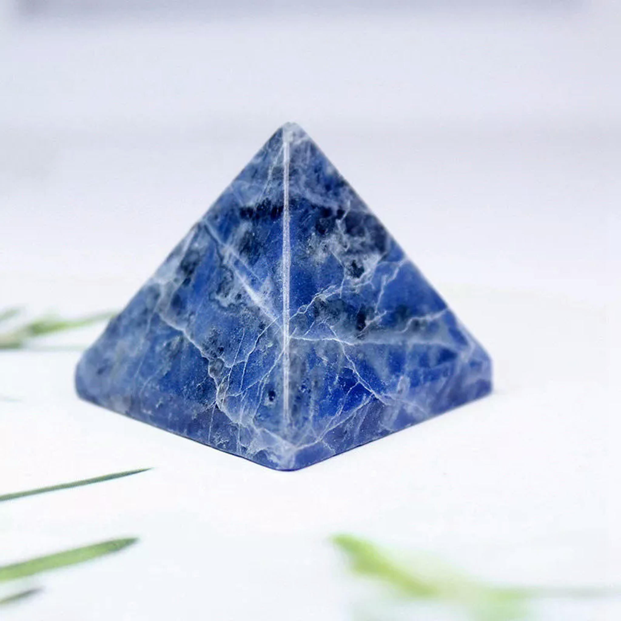 K-KED 5Pcs Natural Blue Vein Jade Quartz Crystal Pyramid Chakra Healing Sodalite Tower - Walmart.com