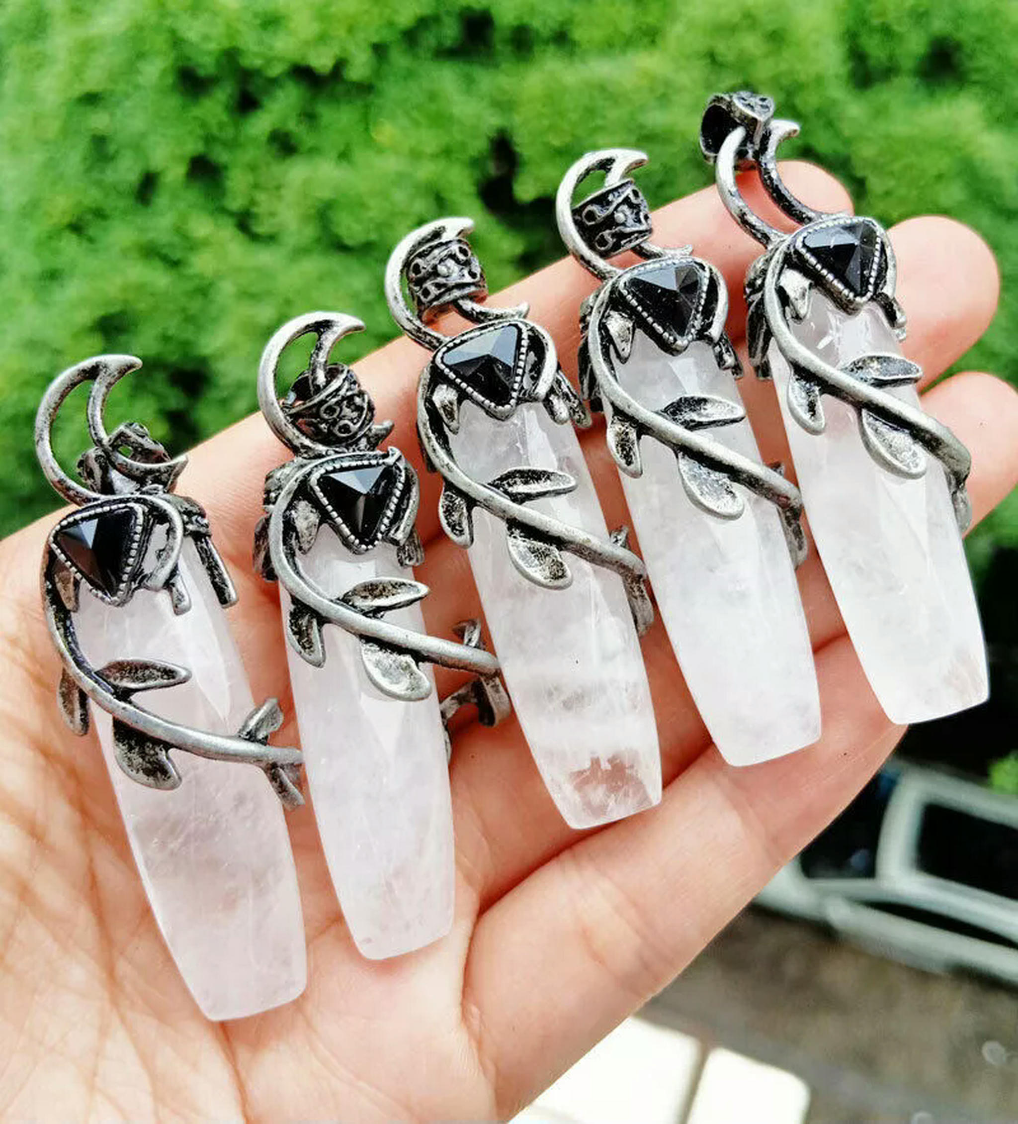 K-KED 5pcs Rock Quartz Obsidian stone Faceted Pendants Chakra Reiki Healing Amulet - Walmart.com
