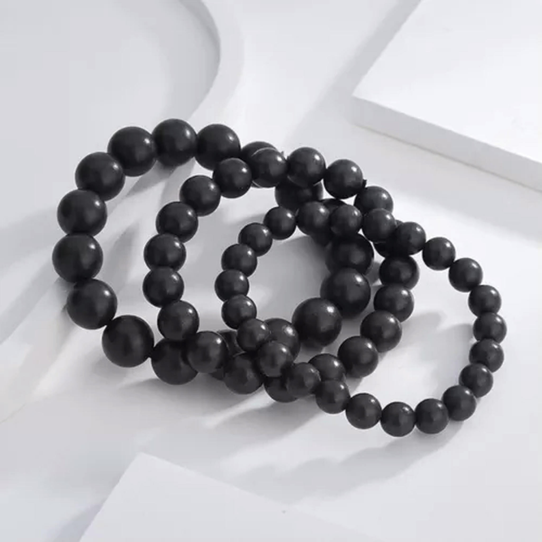 K-KED 6/8/10/12mm Shungite Bracelet, Shungite Gemstone Beads,Radiation ...