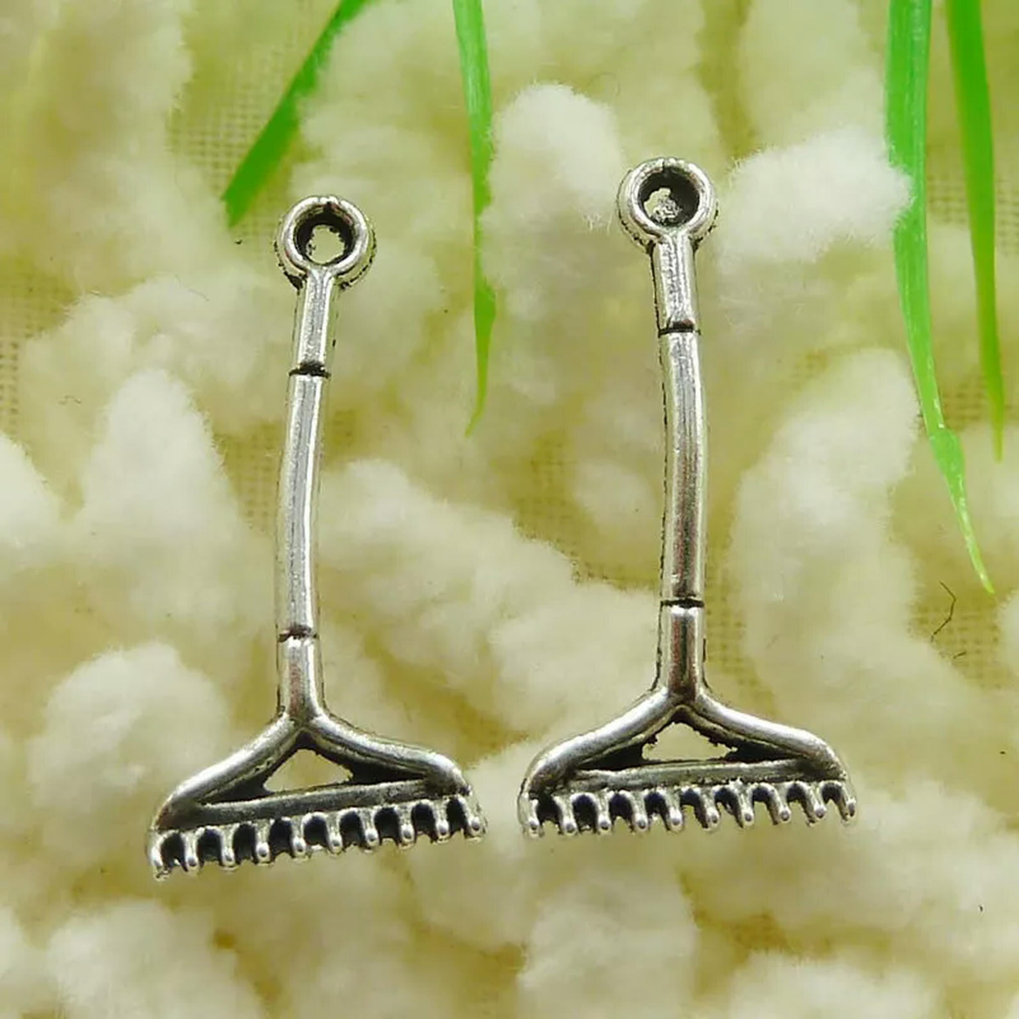 K-KED 600 Pcs Tibetan Silver Rake Charms Pendant 19X9MM S112 DIY ...