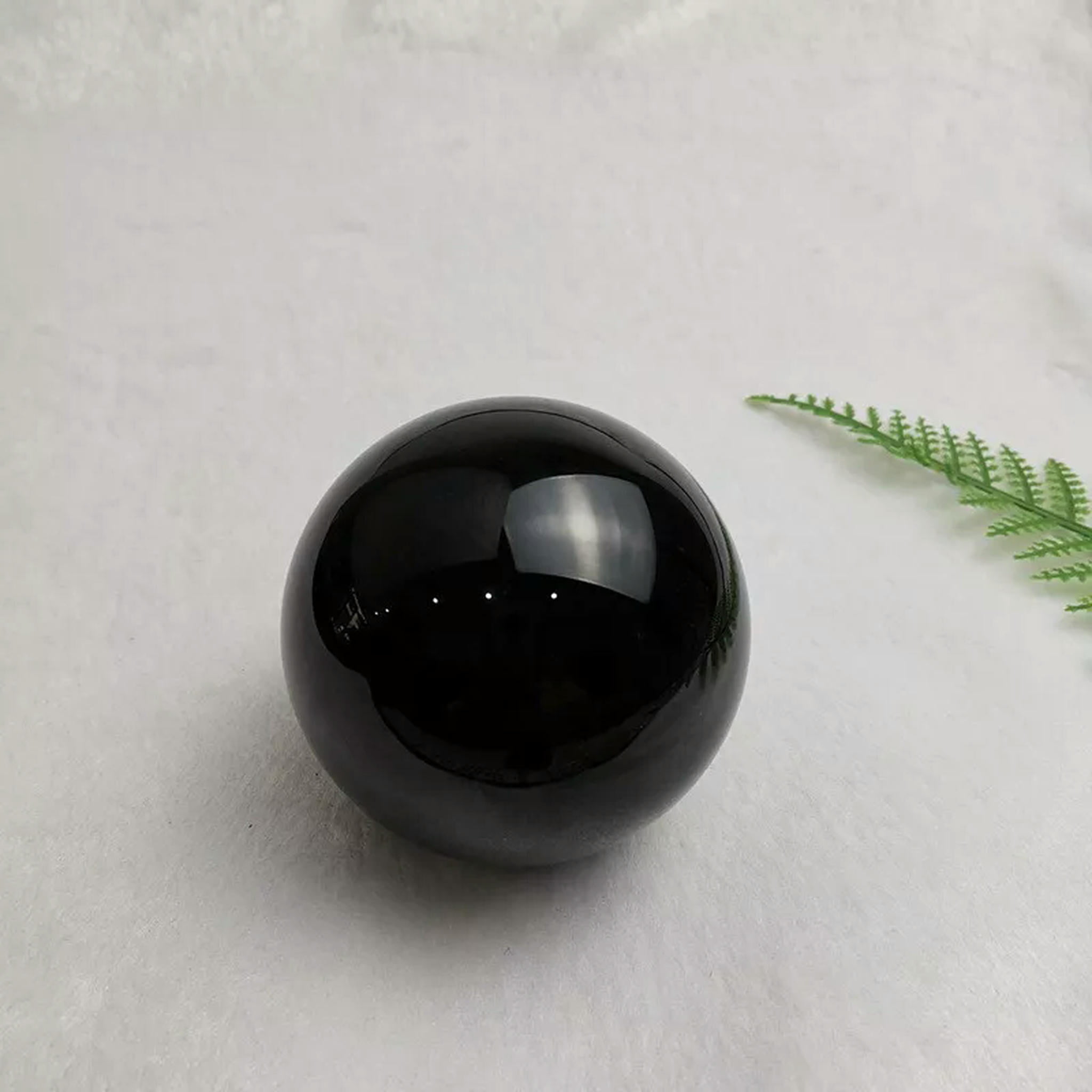K-KED 60mm Natural Black Obsidian Stone Ball Energy Quartz Crystal ...