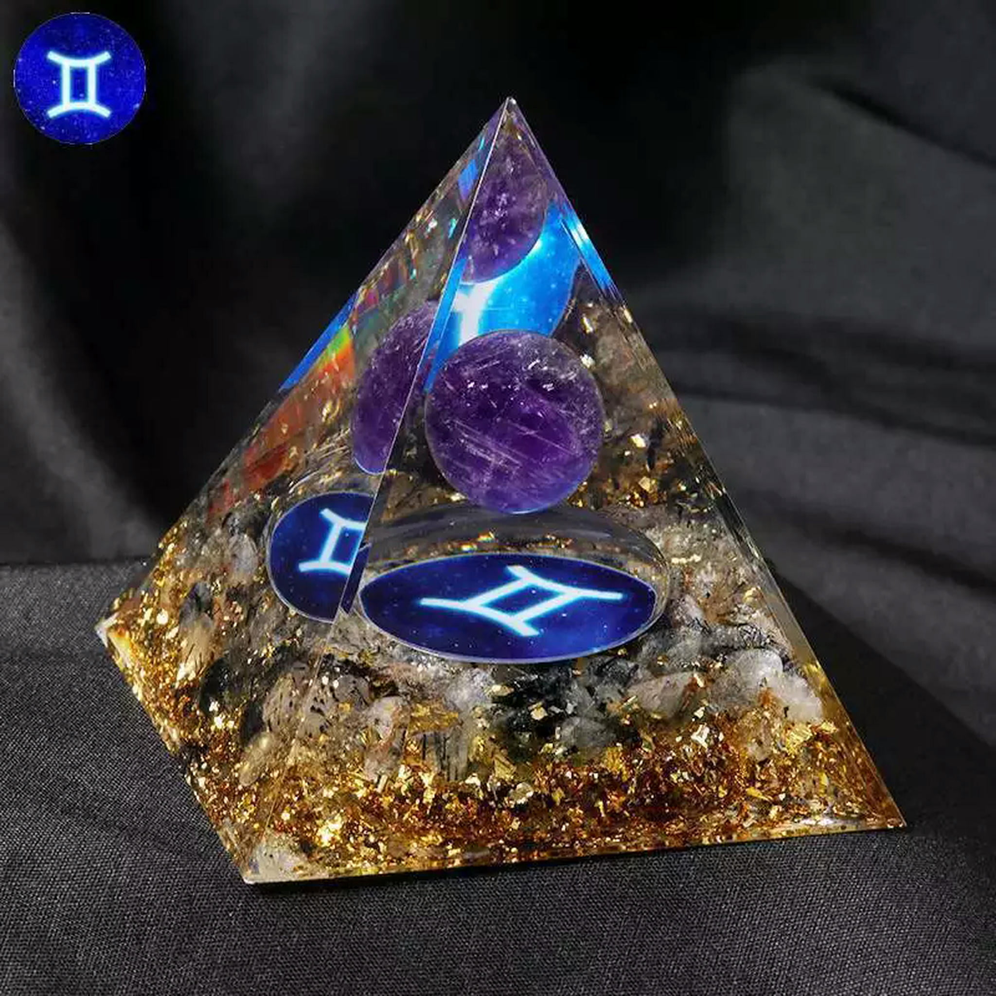 K-KED 6cm Natural Black Tourmaline Gemini Pyramid Quartz Crystal Zodiac ...