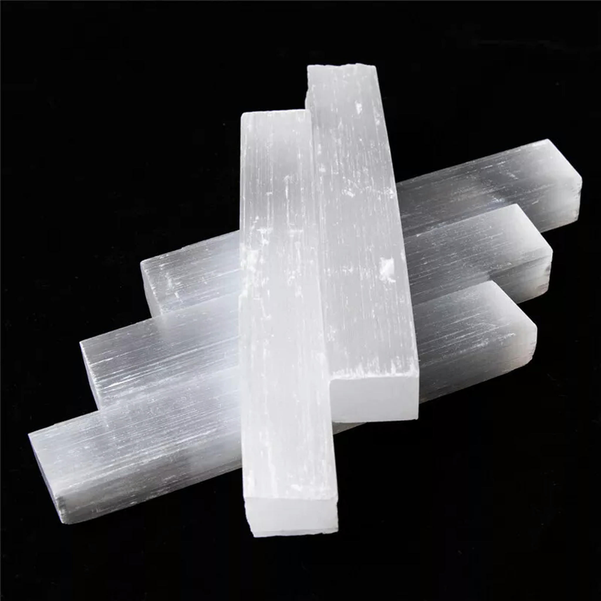 K-KED 70-90mm Natural White Gypsum Stick Quartz Crystal Mineral Obelisk ...