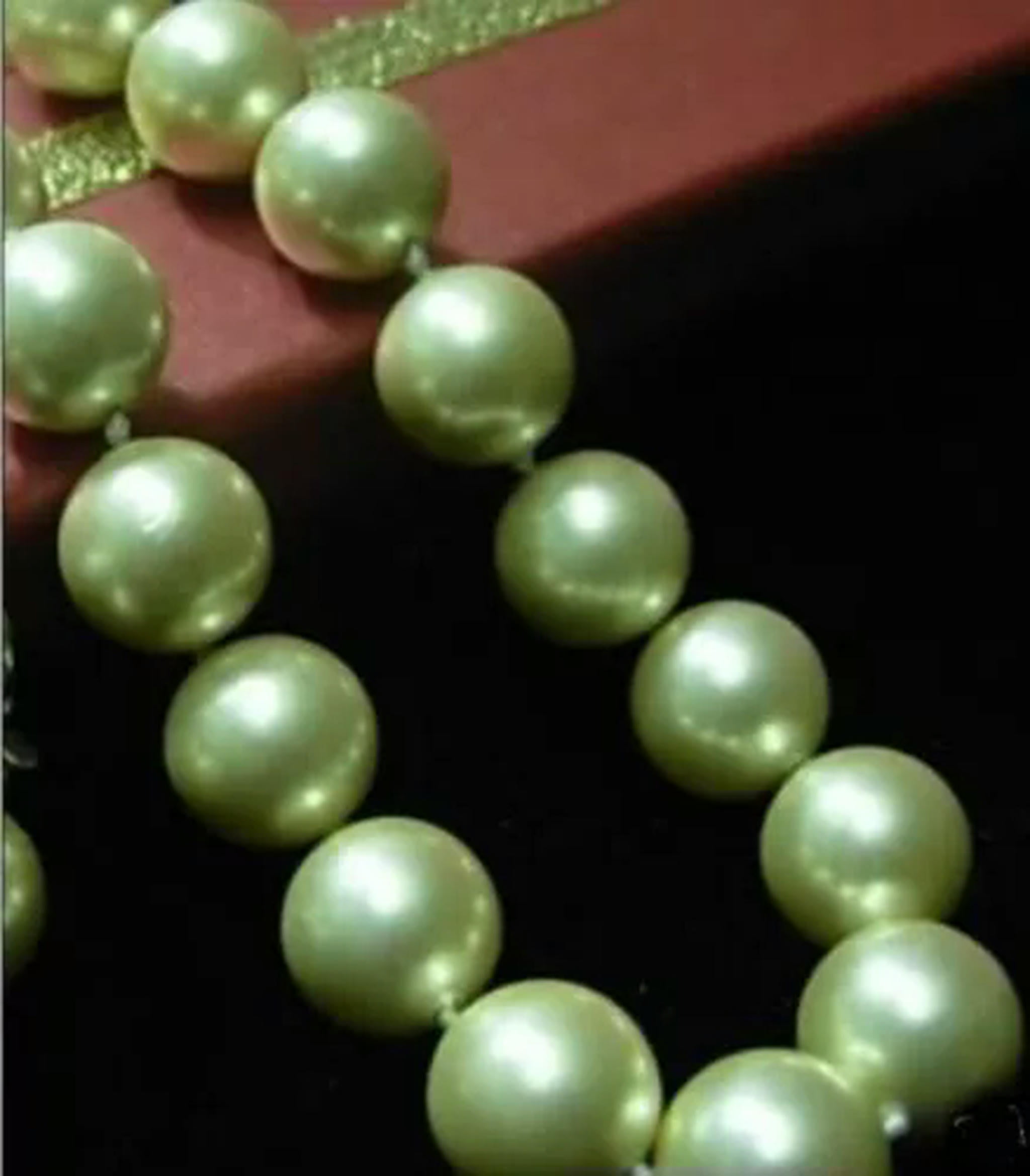 K-KED 8/10/ 12mm Shell Pearl Round Gems Beads Necklace 18" Shell Pearl ...