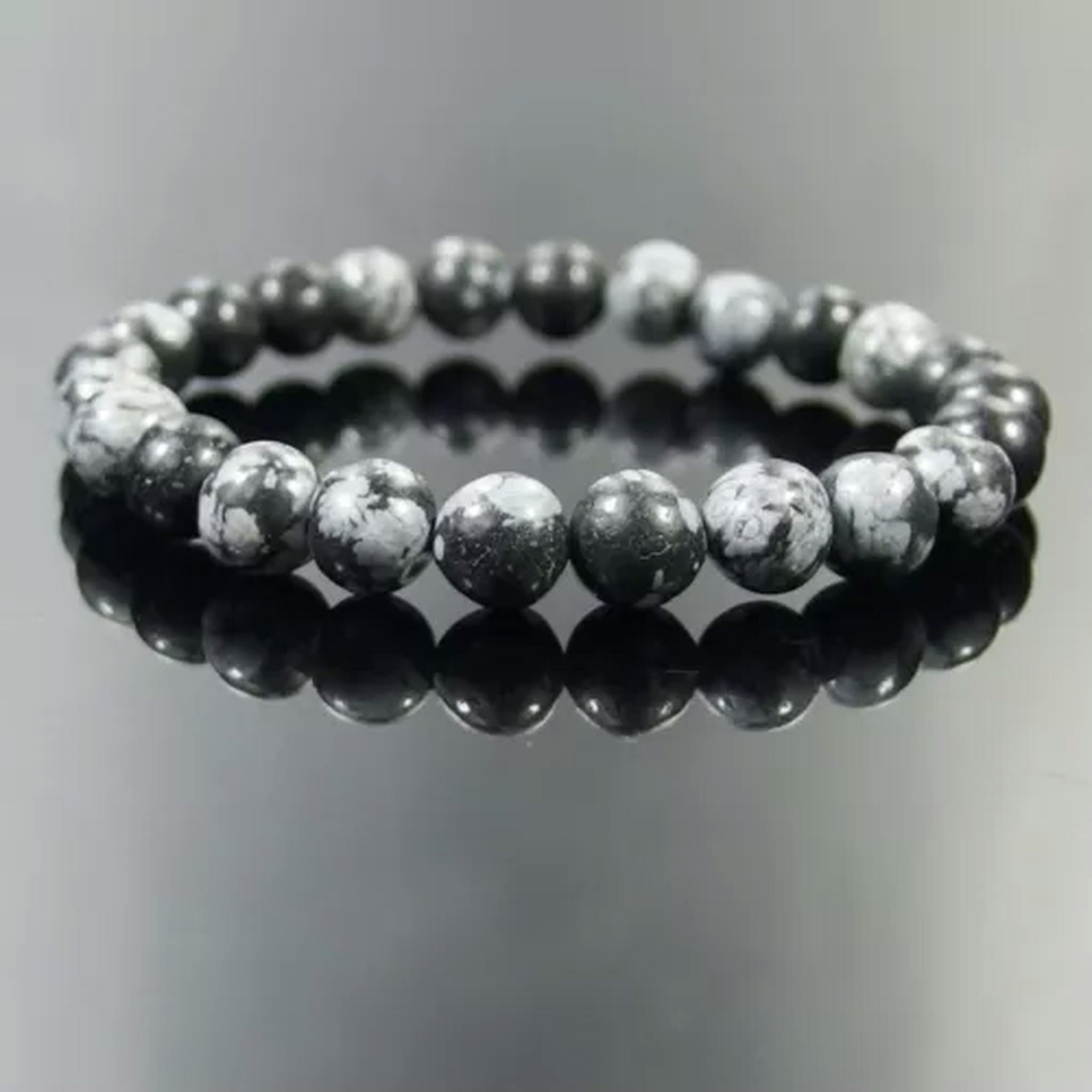 K-KED 8mm Natural Gemstone Beads Stretchy Bracelet Agate Jade Jasper ...