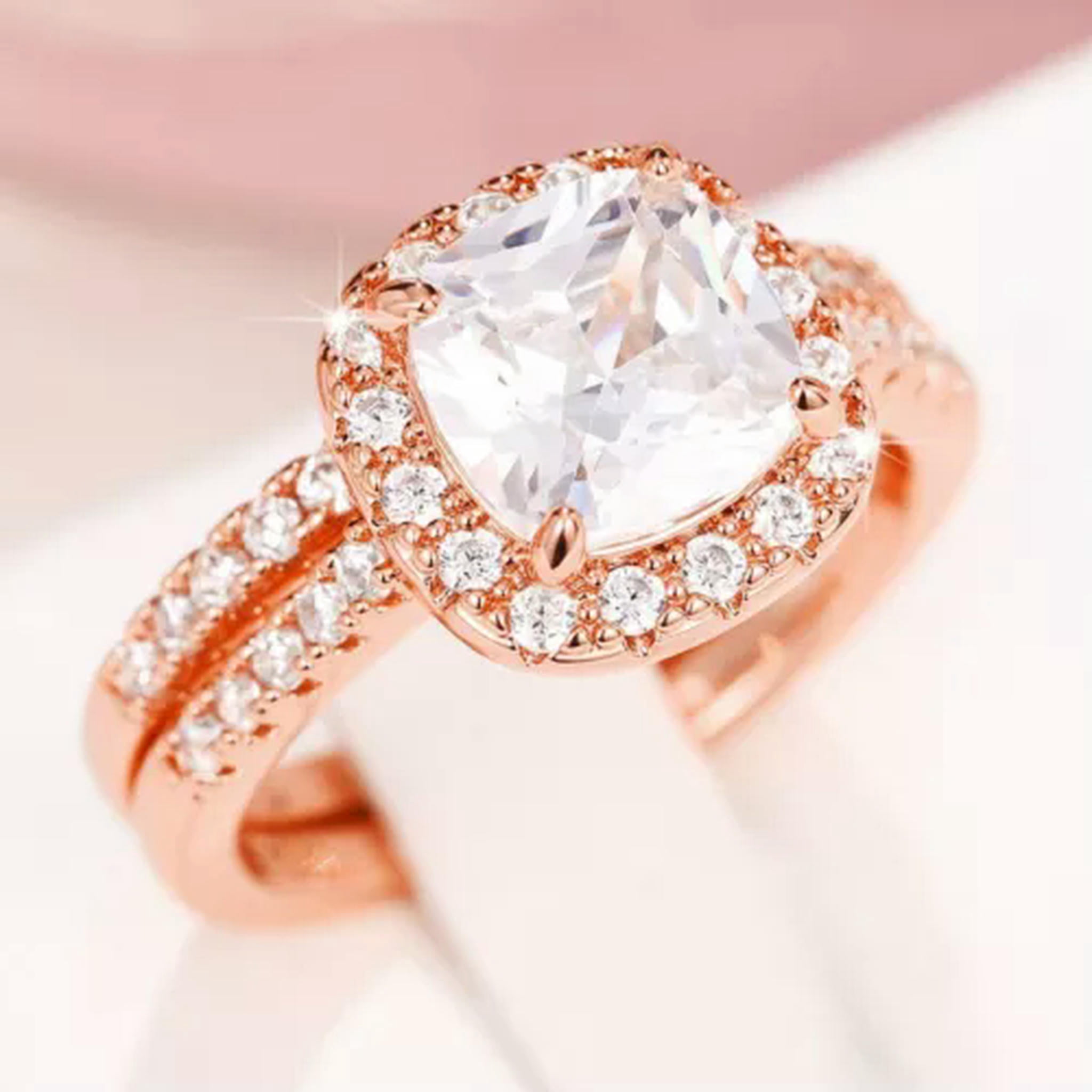 K-KED 925 Silver Filled Ring Cubic Zircon Delicate Jewelry Women ...