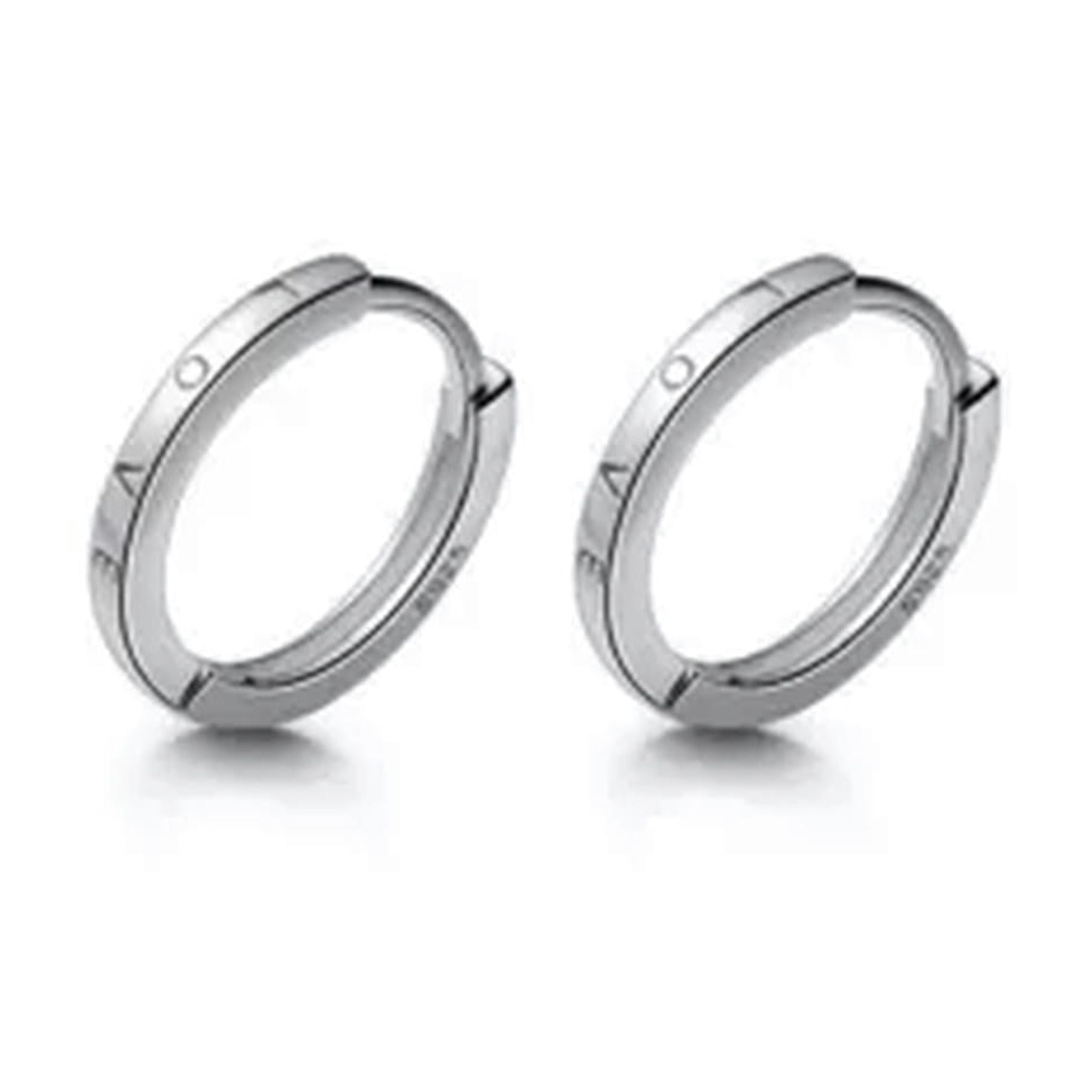 K-KED 925 Sterling Silver 14mm Love Sleeper Hoop Earrings / Hoops ...