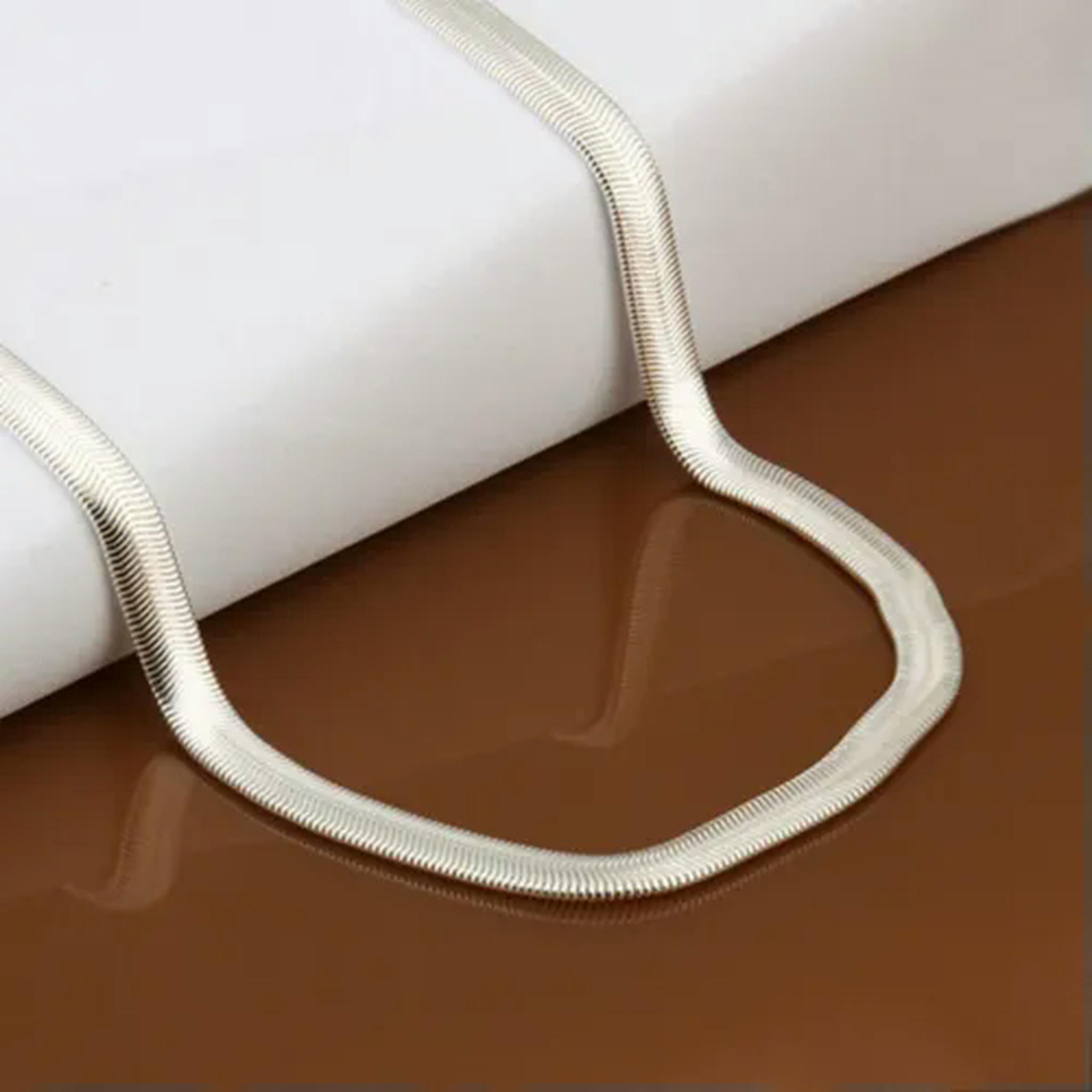 K-KED 925 sterling solid silver 6MM snake chain Men Women necklace 16 ...