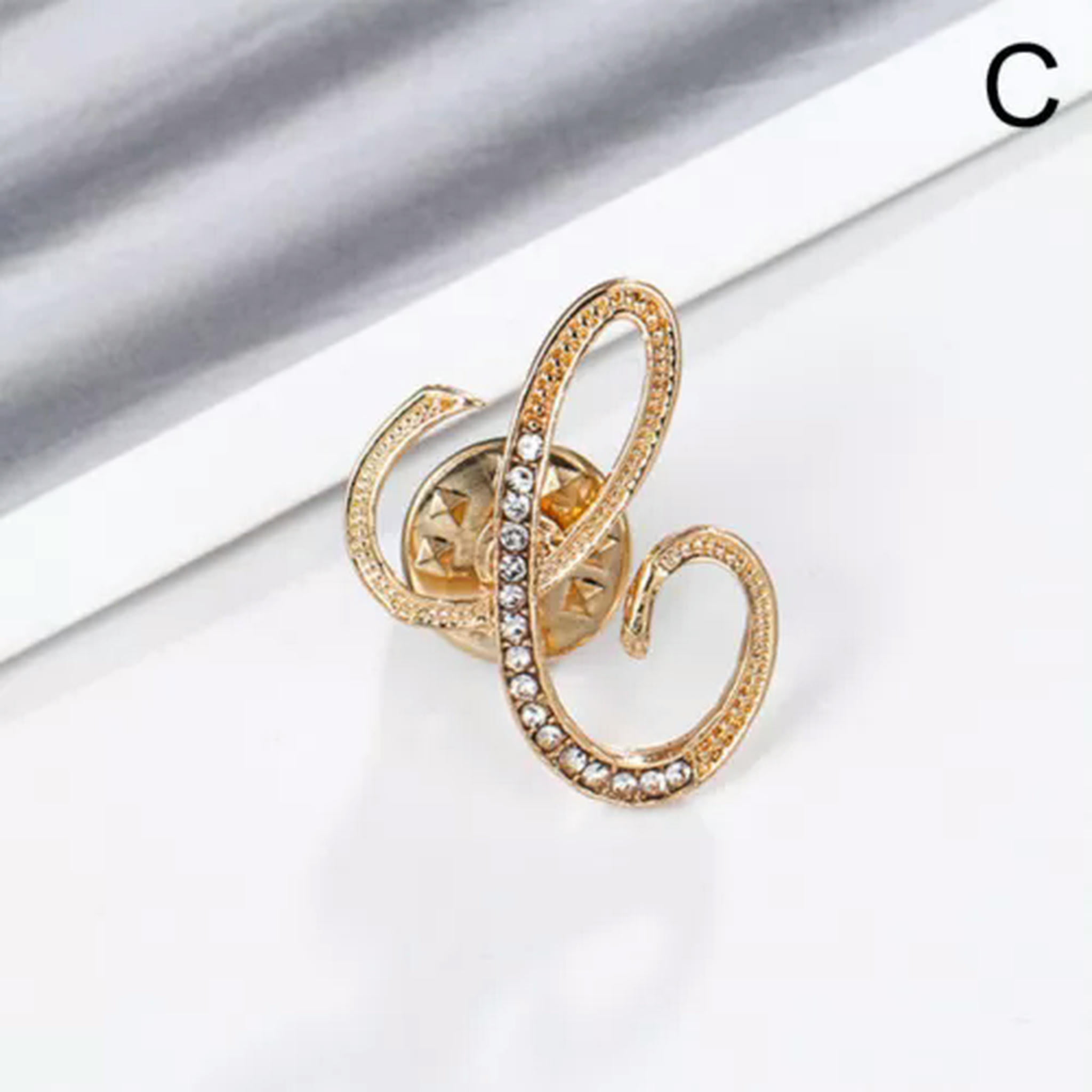 K-KED A-Z 26 Alphabet Rhinestone Crystal English Letter Bridal Pin ...