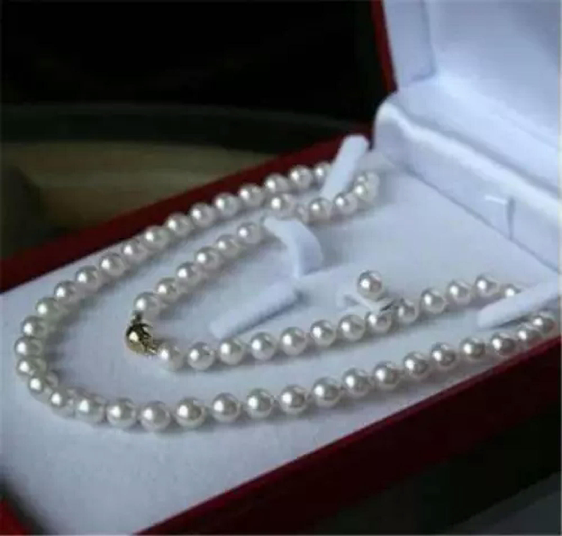 K-KED AA 7-8MM Natural White Akoya Cultured Pearl Necklace 18-36 ...