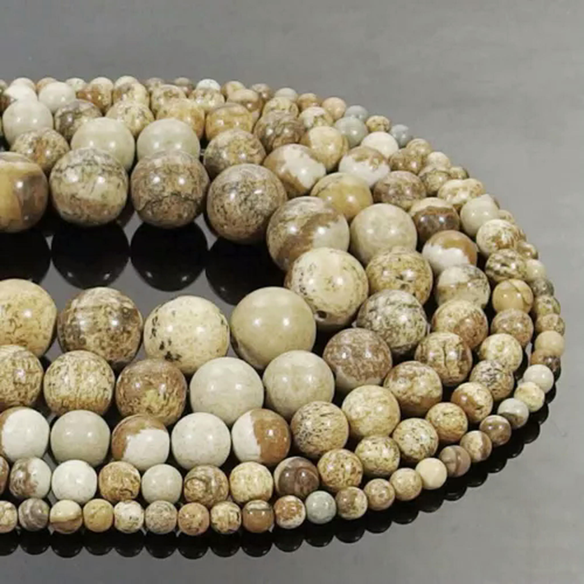 K-KED African Queen Picture Jasper Round Beads 15.5'' 6mm 8mm 10mm 12mm ...