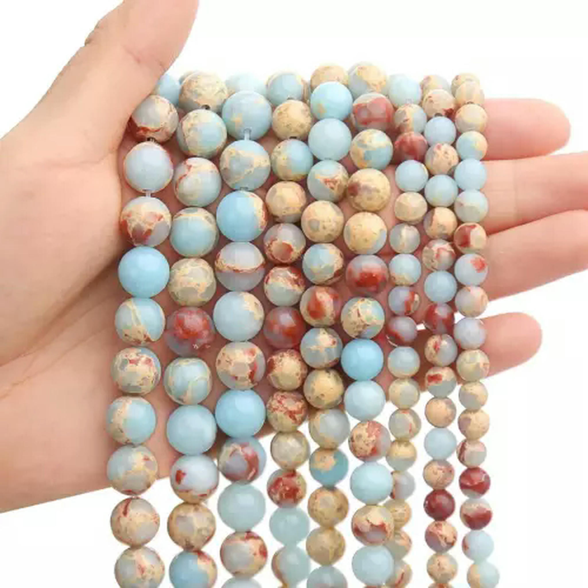 K-KED Aqua Terra Jasper Smooth Round Beads 4mm 6mm 8mm 10mm 15.5" Strand-6 mm - Walmart.com