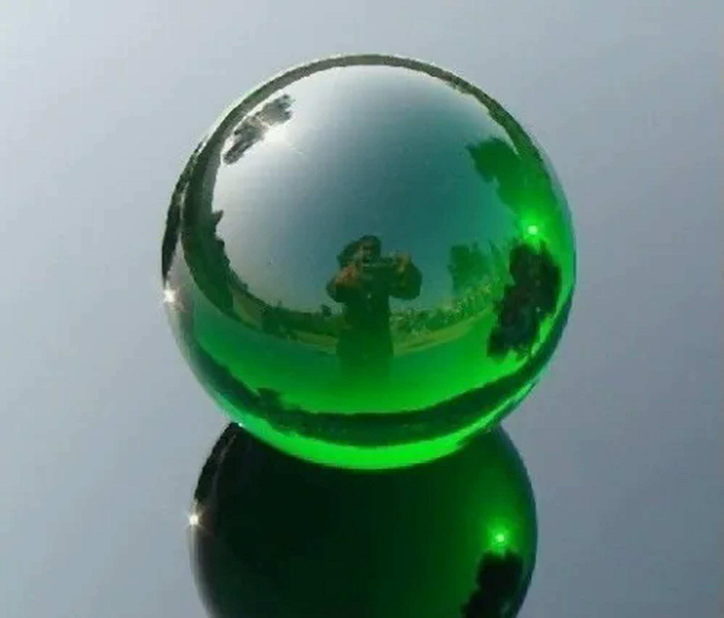 K-KED Asian Rare Natural Quartz Green Magic Crystal Healing Ball Sphere ...
