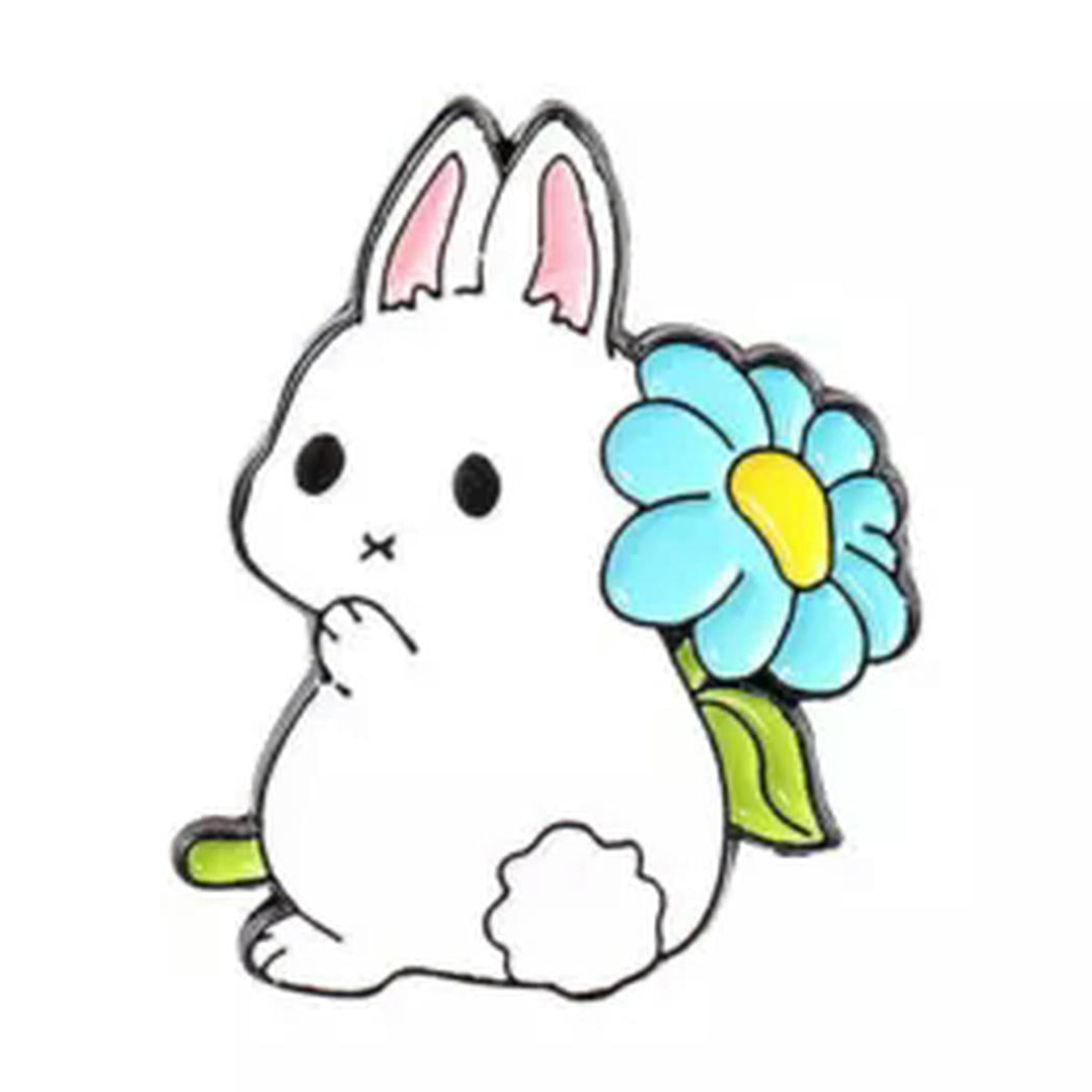 K-KED Big-eared Rabbit Enamel Pins Custom Cute Docile Animals Brooch ...