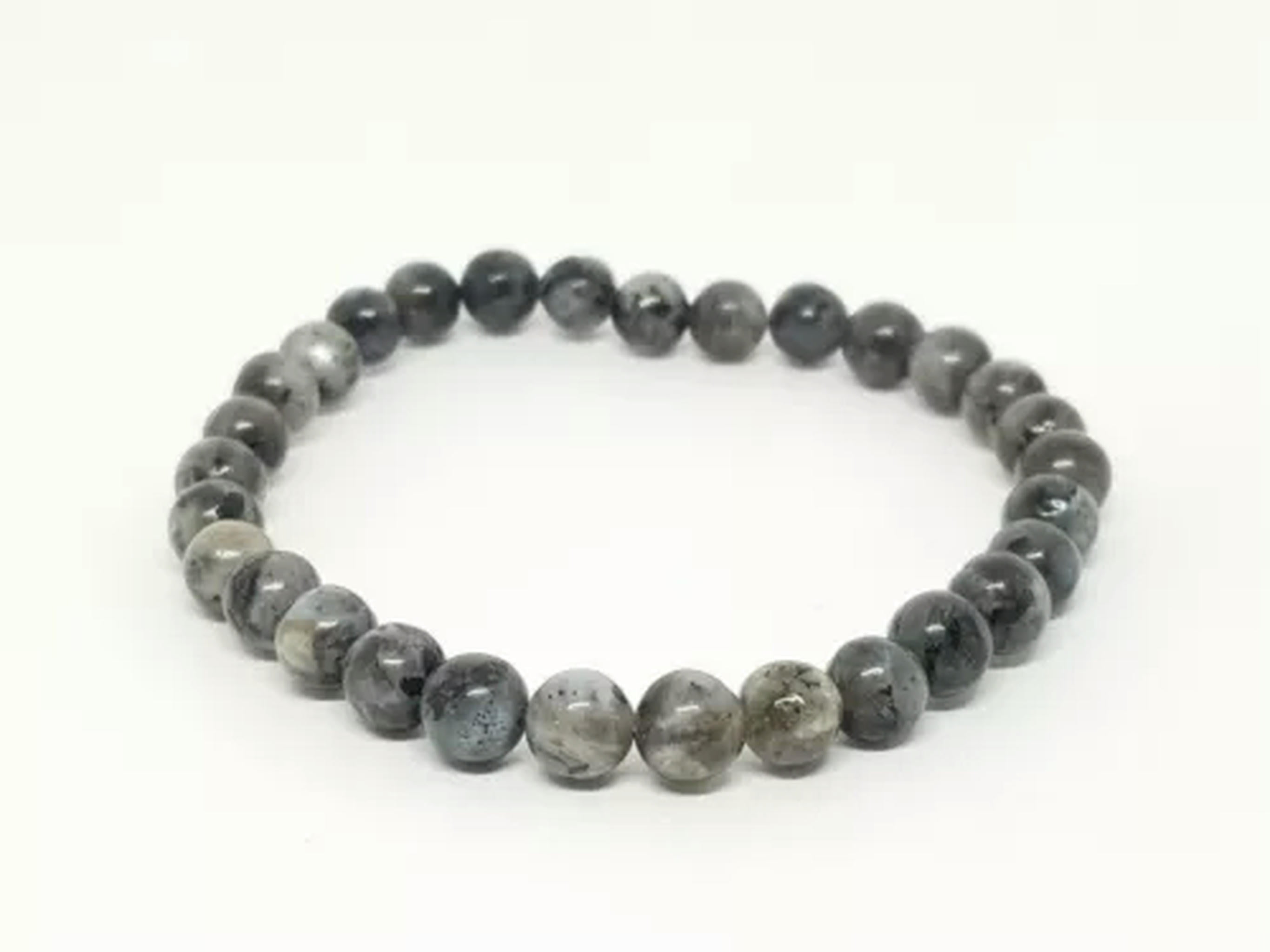 K-KED Black Labradorite Round Bead Bracelet Crystal Powerful Grounding Natural 7.5"-12 mm ...