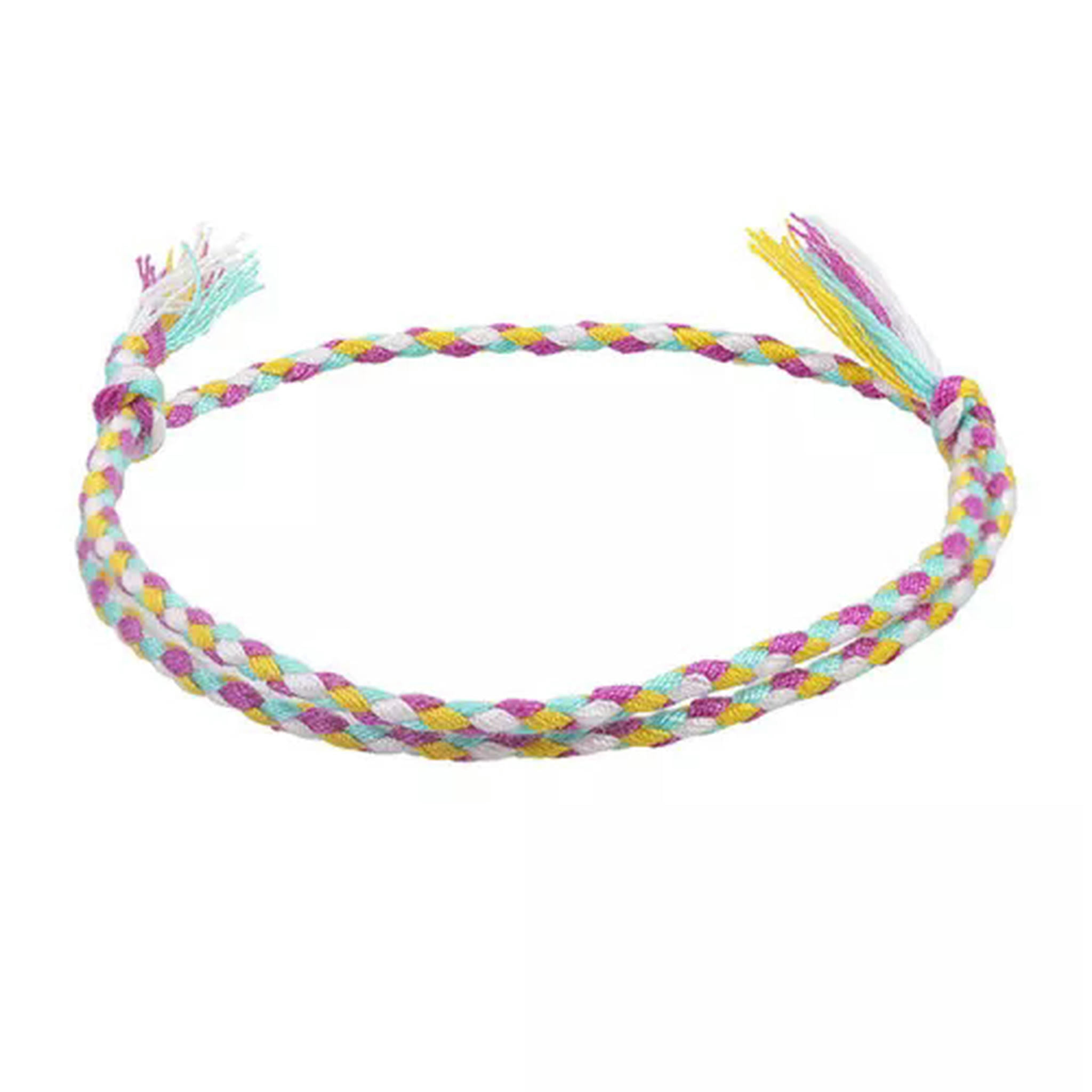 K-KED Boho Style Simple Lucky Four Strand Color Handmade Woven Thread ...