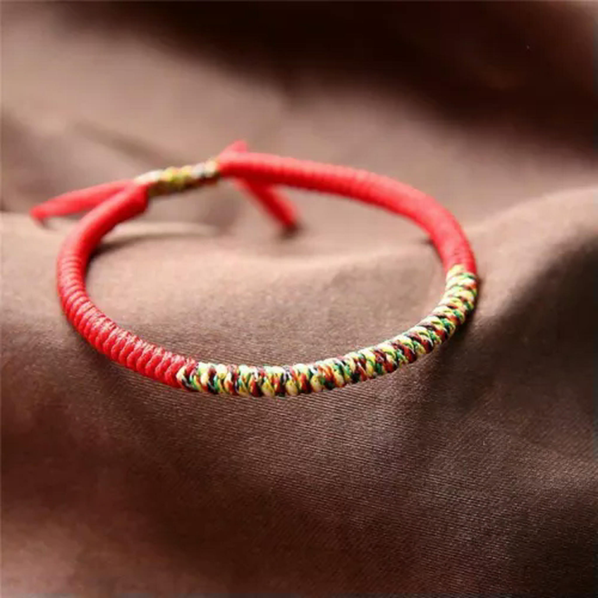 K-KED Buddhist Braided Cotton Bracelet Friendship Lucky Rope Bangles ...