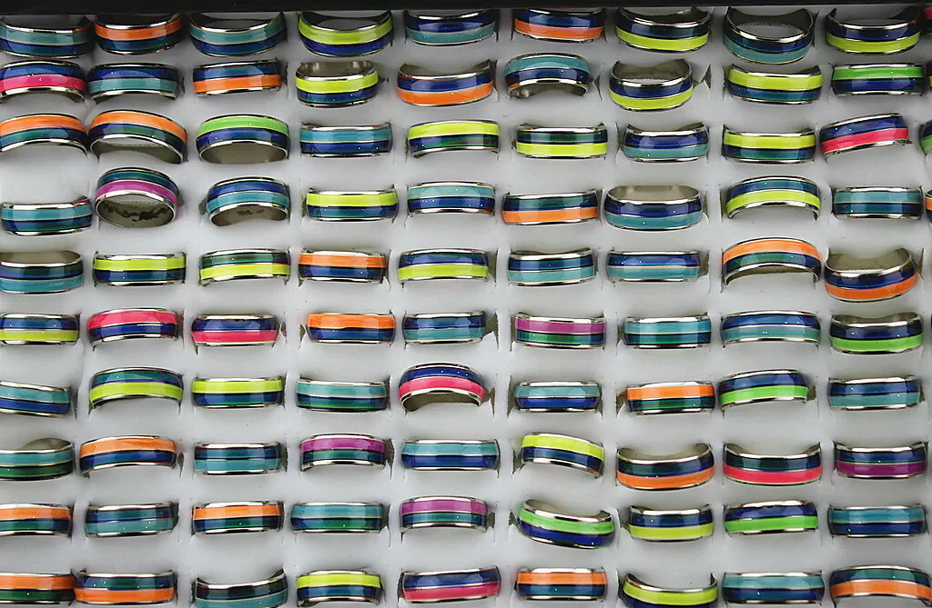 K-KED Bulk Lots 32pcs Lady Variety Change Color Mood Ring Wholesale ...