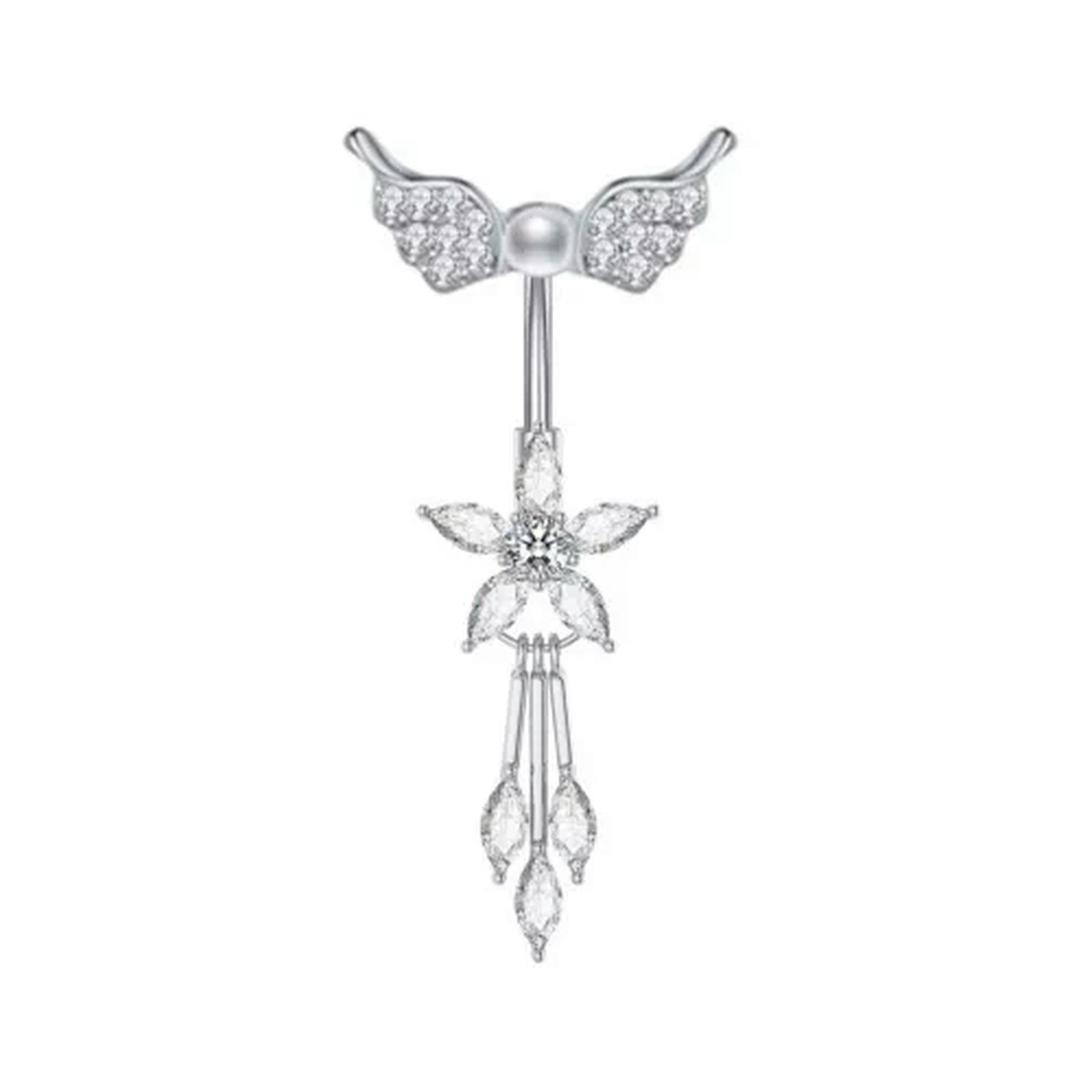 K-KED Butterfly Wings Nave Ring Sexy Belly Navel Rings Drop Dangle Body ...