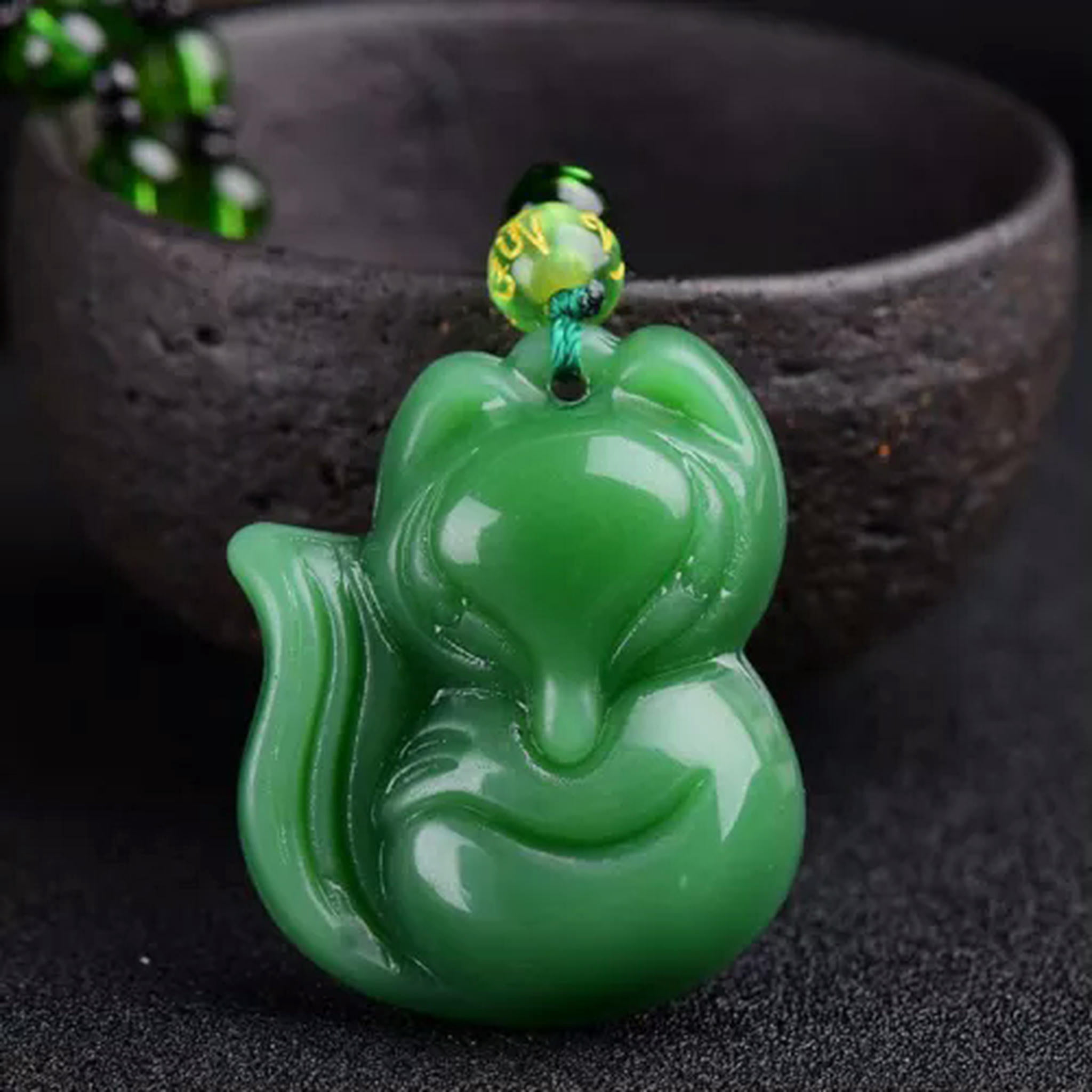 K-KED Classic Natural Chinese Agate Pendant Jade Necklace Blessing ...
