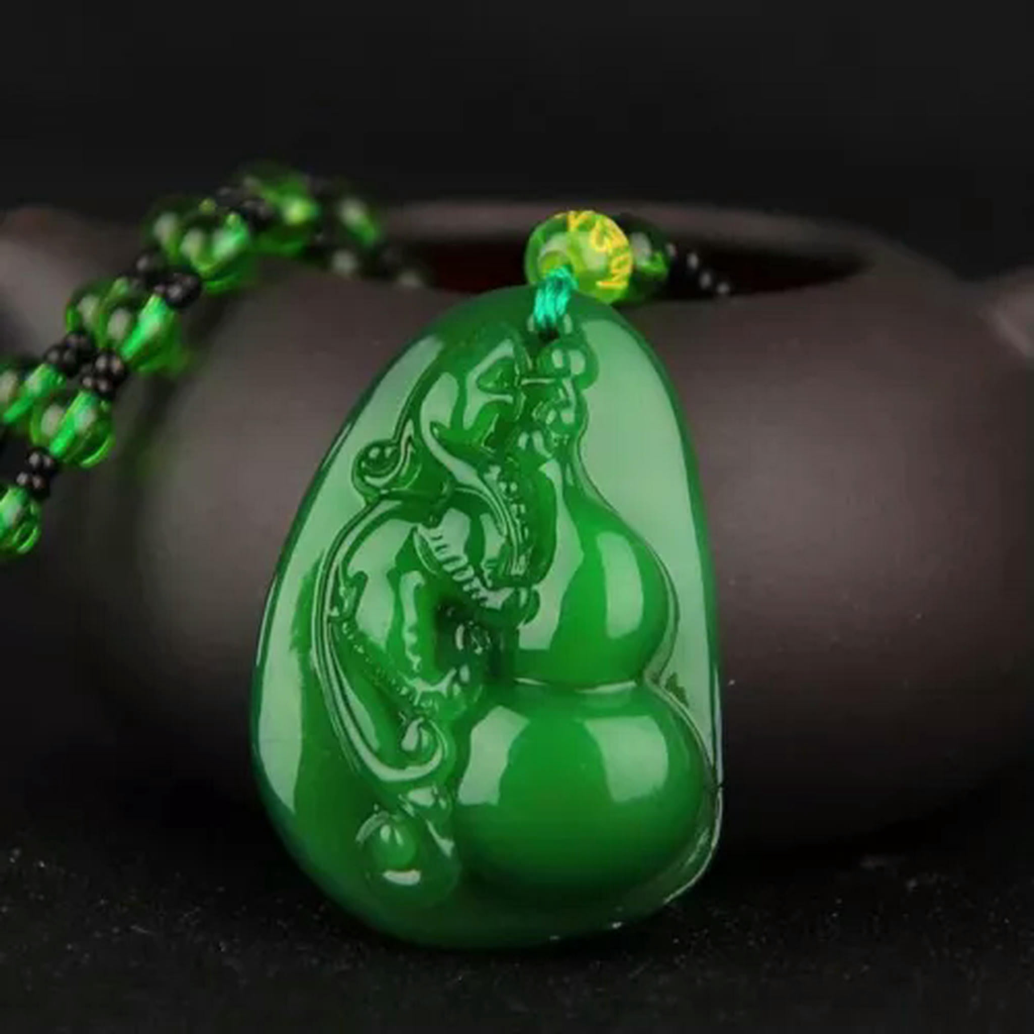 K-KED Classic Natural Chinese Agate Pendant Jade Necklace Blessing ...