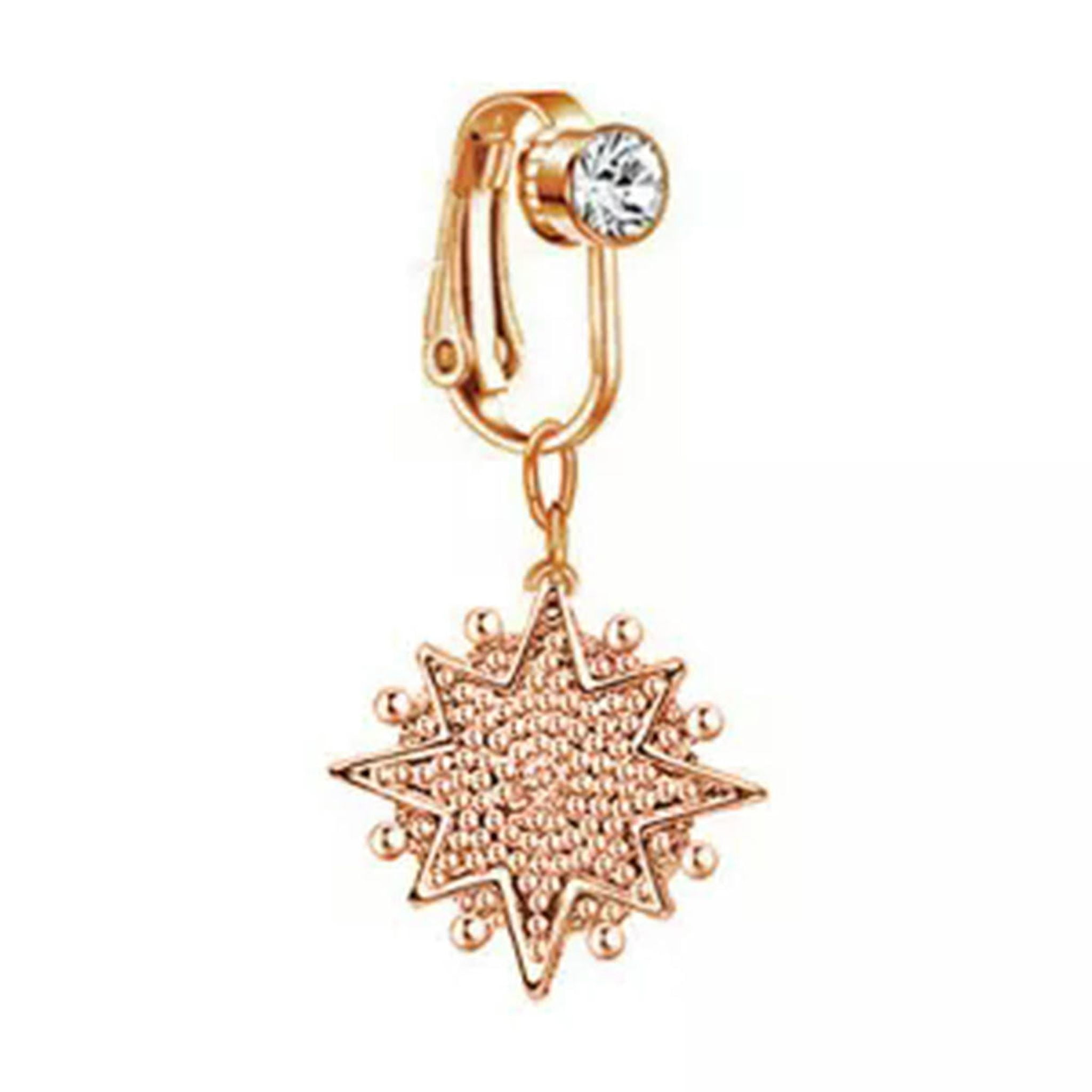 K-KED Clip On Belly Button Ring CZ Butterfly Fake Belly Navel Piercing ...